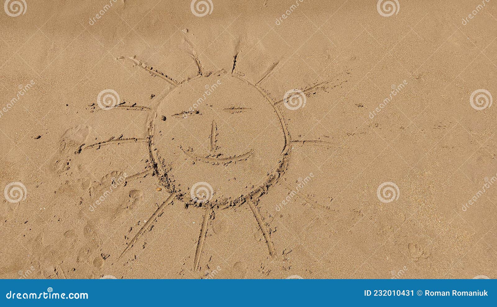 The Symbol of the Sun Drawing on the Sand Stock Image - Image of nature ...