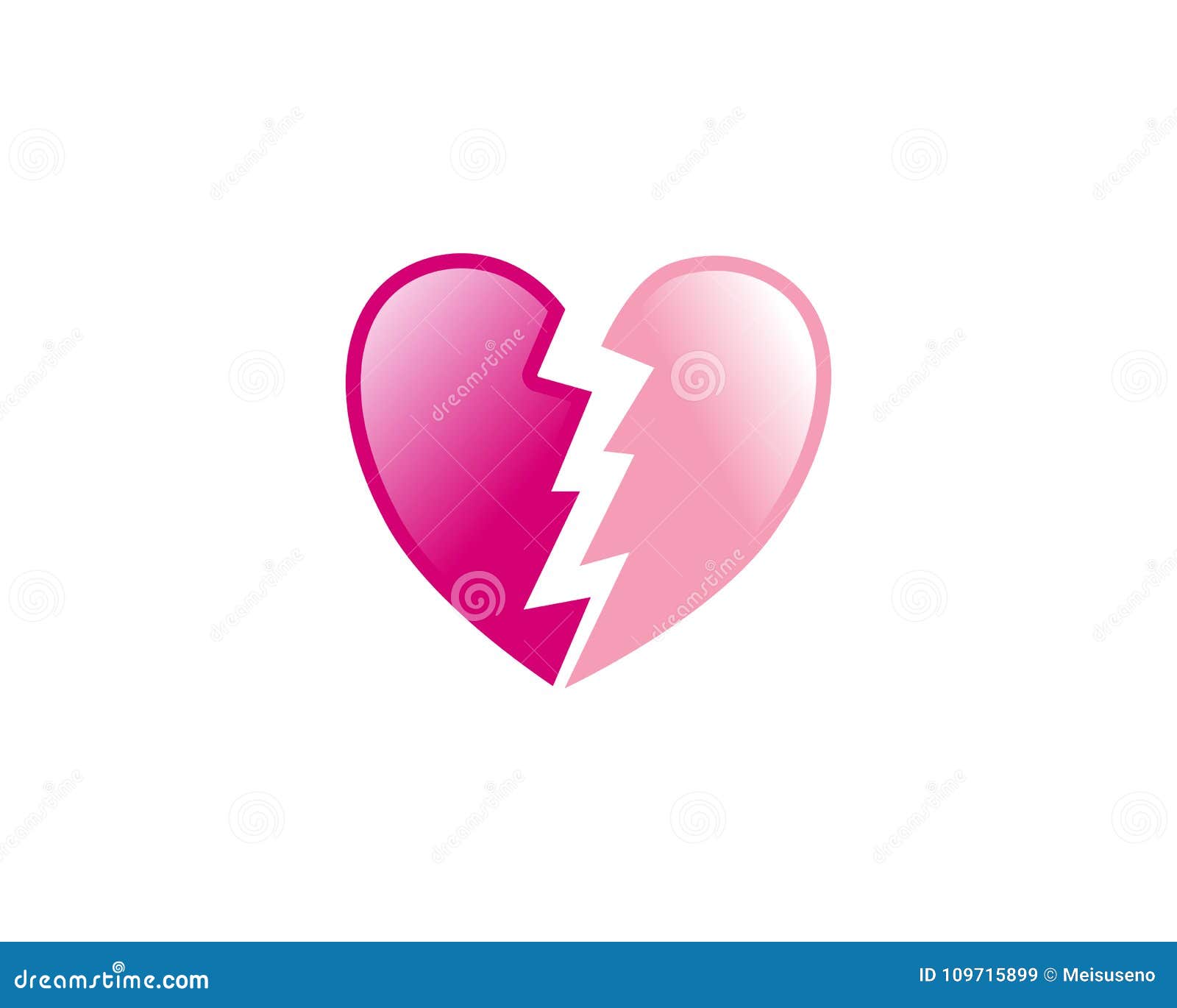 Heart break stock vector. Illustration of health, crack - 109715899