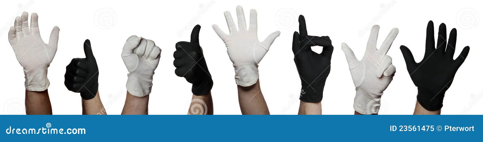 Symbol of Teamwork with Black and White Gloves Stock Image - Image of ...