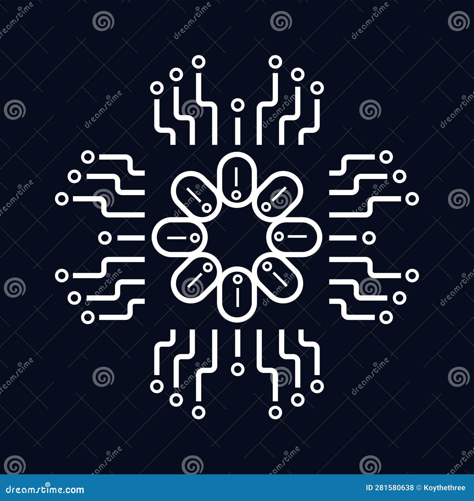The Symbol of Technology AI Icon, Circute Symbol for AI Concept Vector ...
