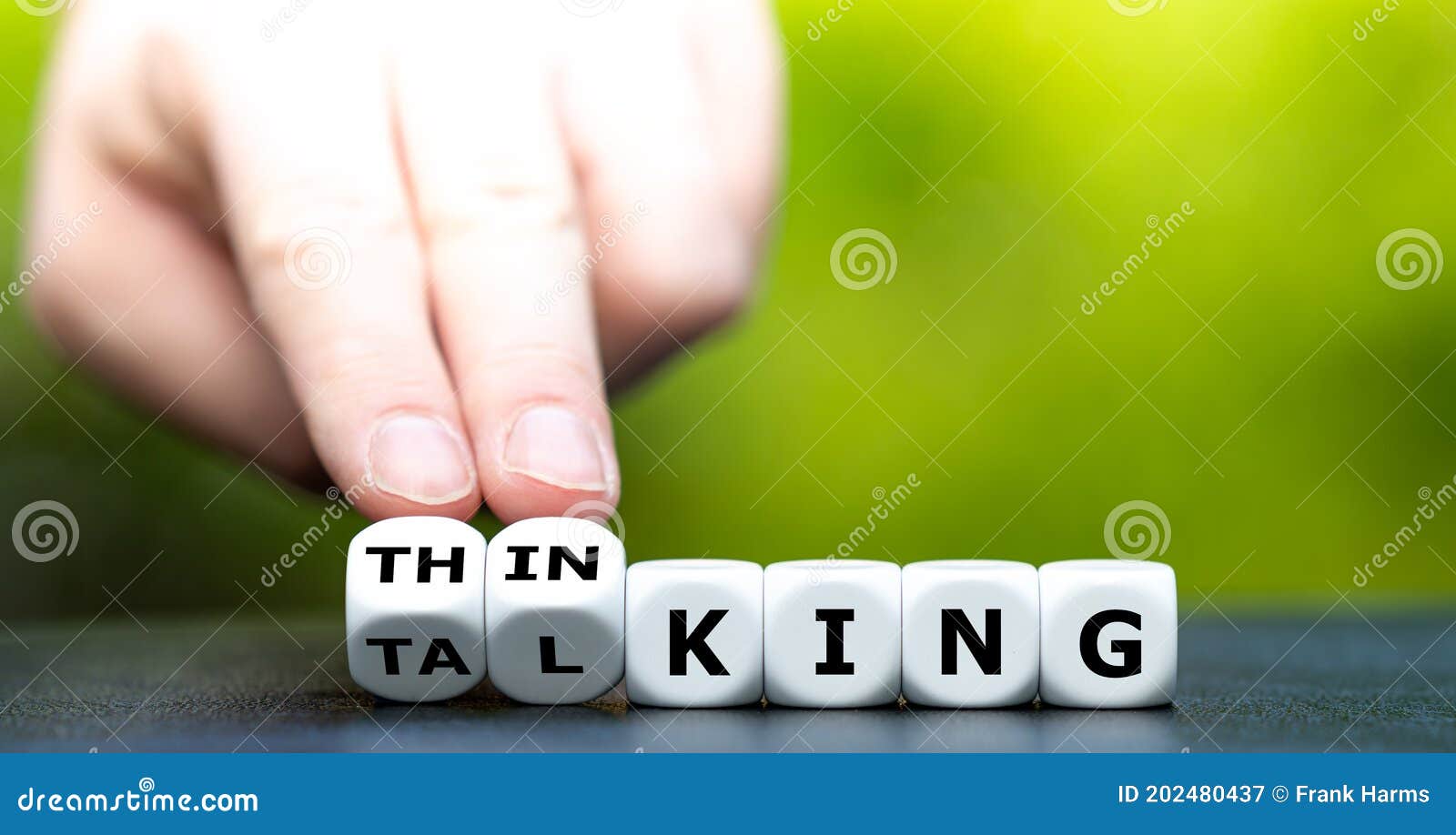 Symbol for Thinking First and Then Talking. Stock Image - Image of text ...