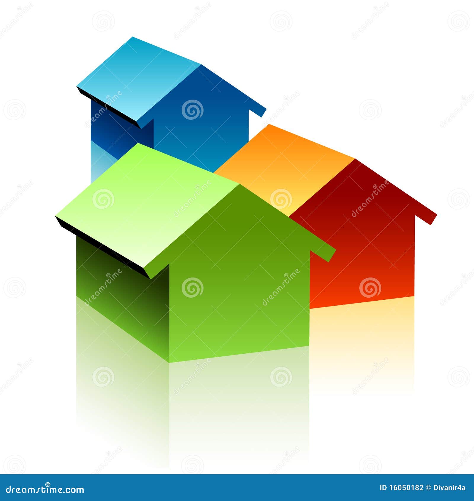 Symbol of three houses stock illustration. Illustration of icon - 16050182