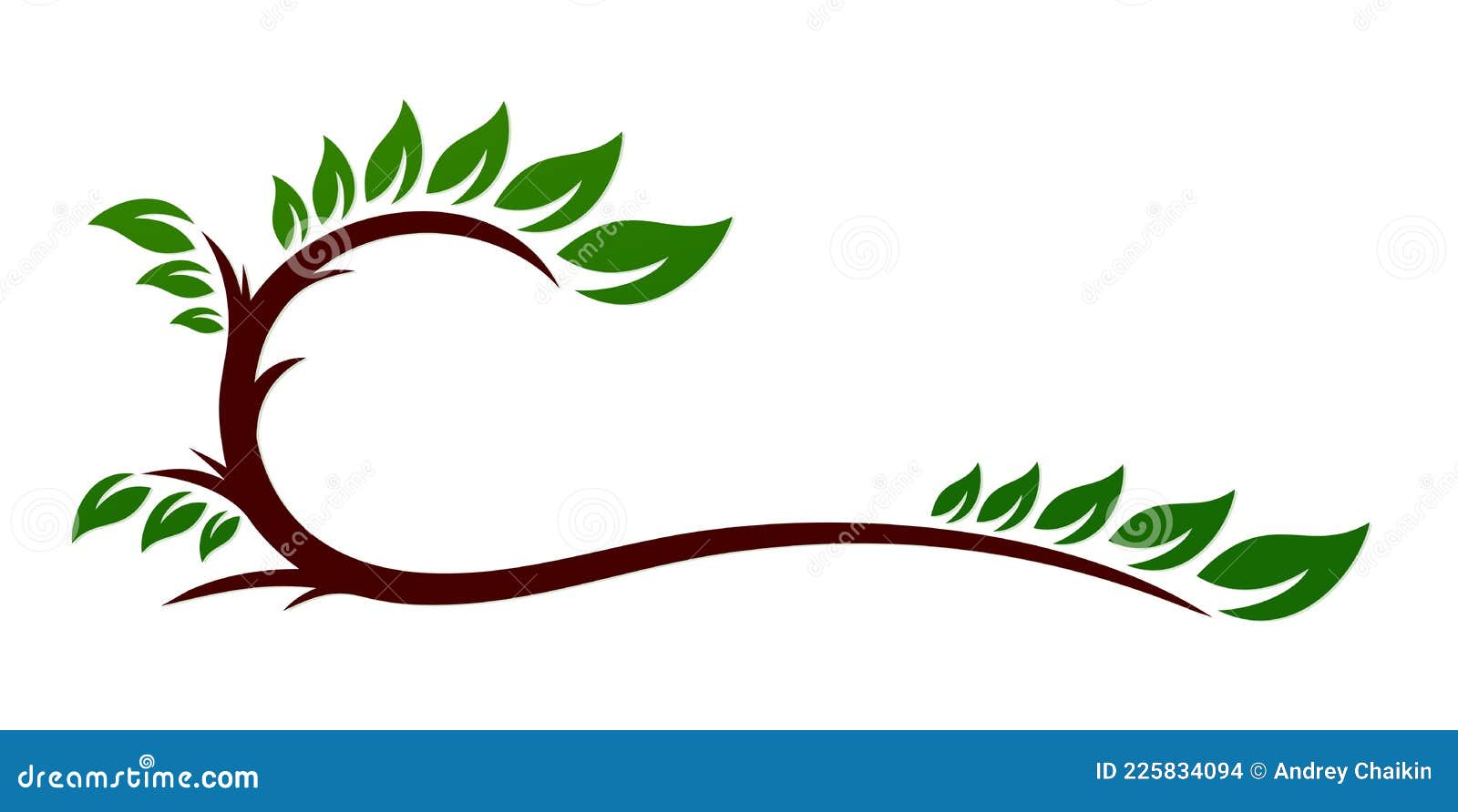 Symbol of Tree Branch with Leaves. Stock Illustration - Illustration of ...