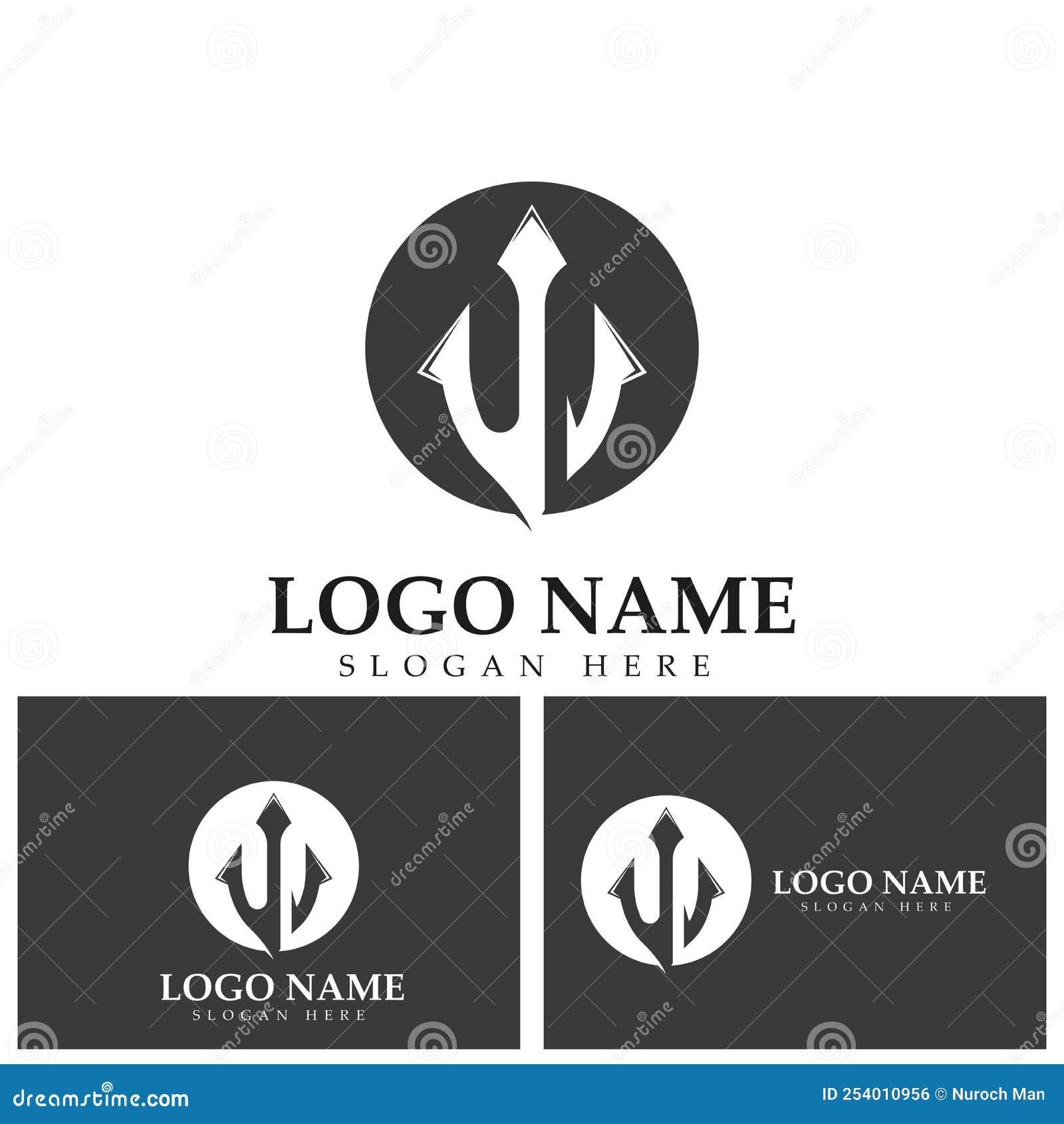 Symbol Trident Logo Vector Template. Stock Vector - Illustration of ...