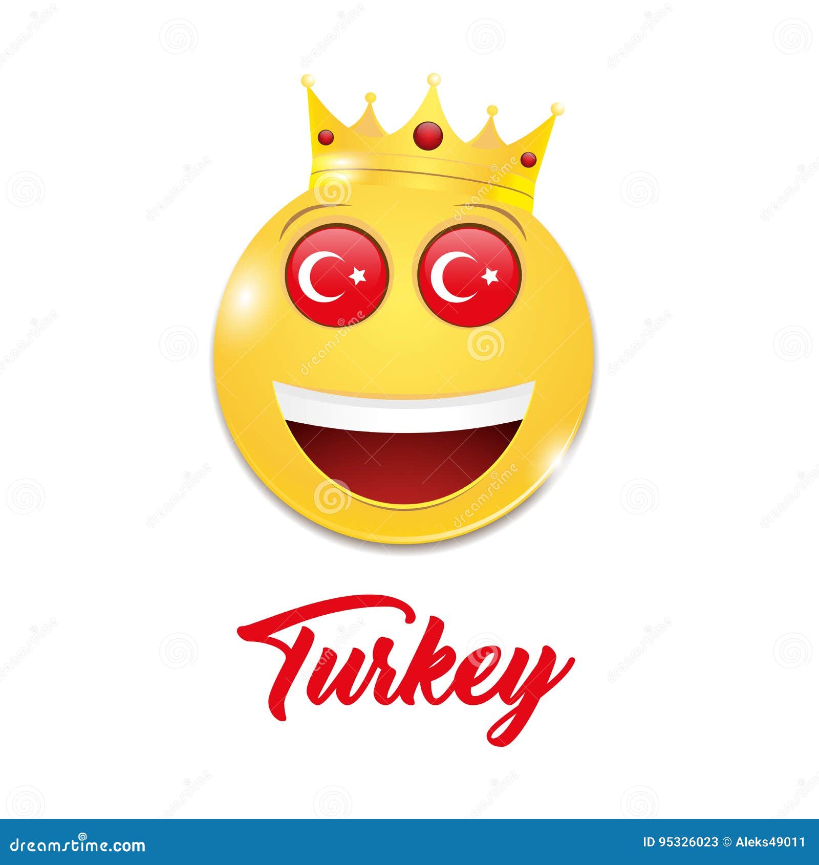 Symbol of Turkey stock vector. Illustration of flag, smiley - 95326023