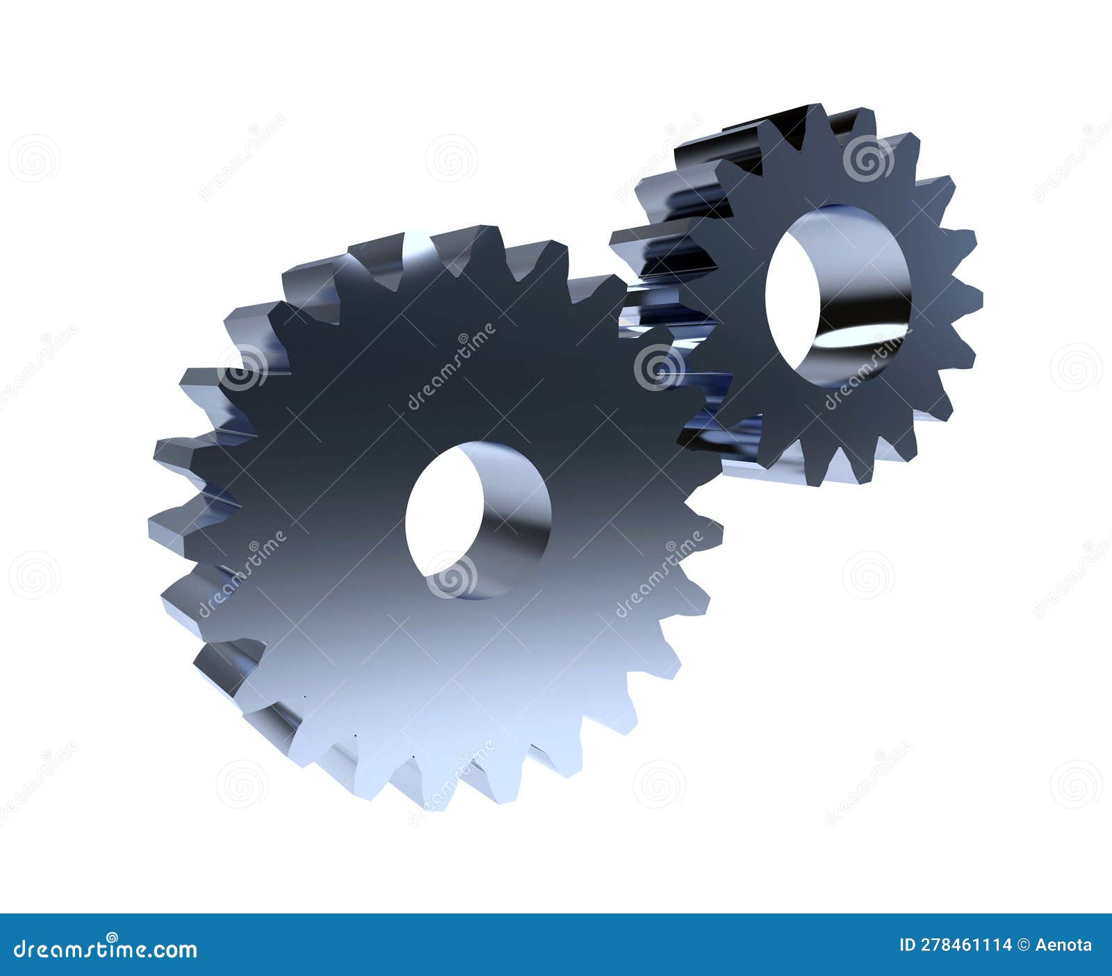 Symbol of Two Gears Icon 3D Rendering Image Stock Illustration ...
