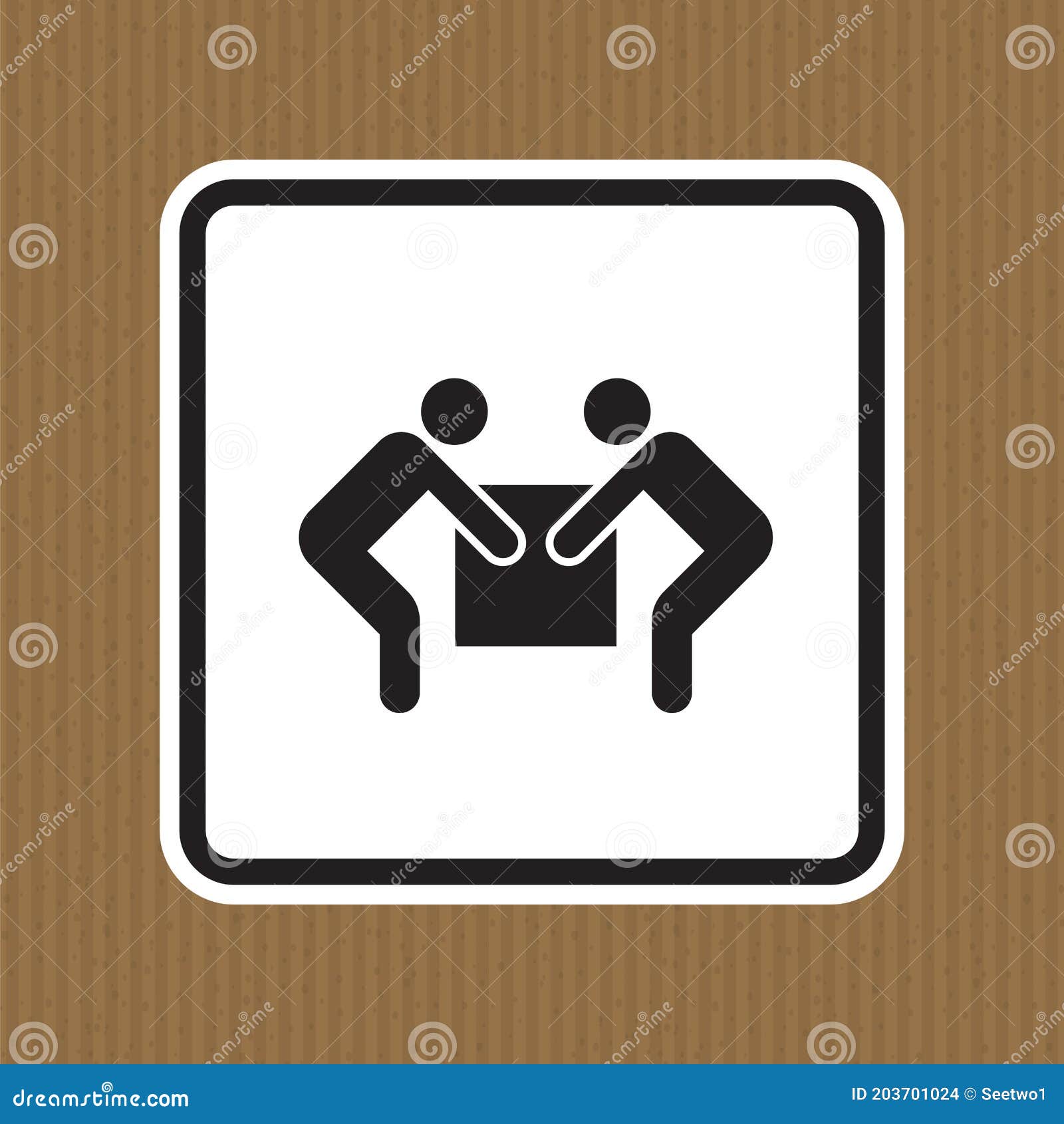 Symbol Two Person Lift Sign Isolate on White Background,Vector ...
