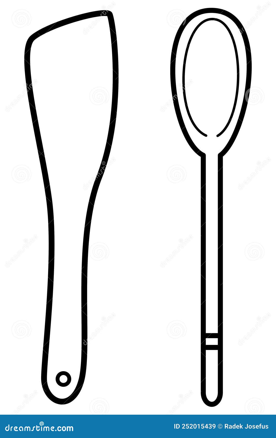 Symbol of Two Wooden Spoons - Angular and Round Stock Vector ...