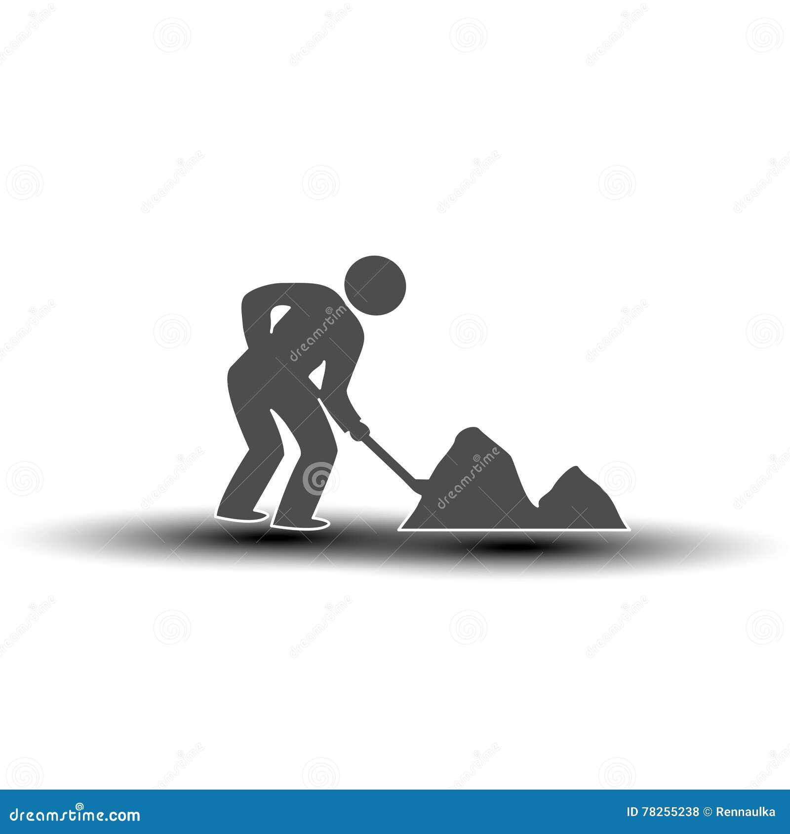 Symbol of Under Construction. Silhouette of Man - Worker. Icon of ...