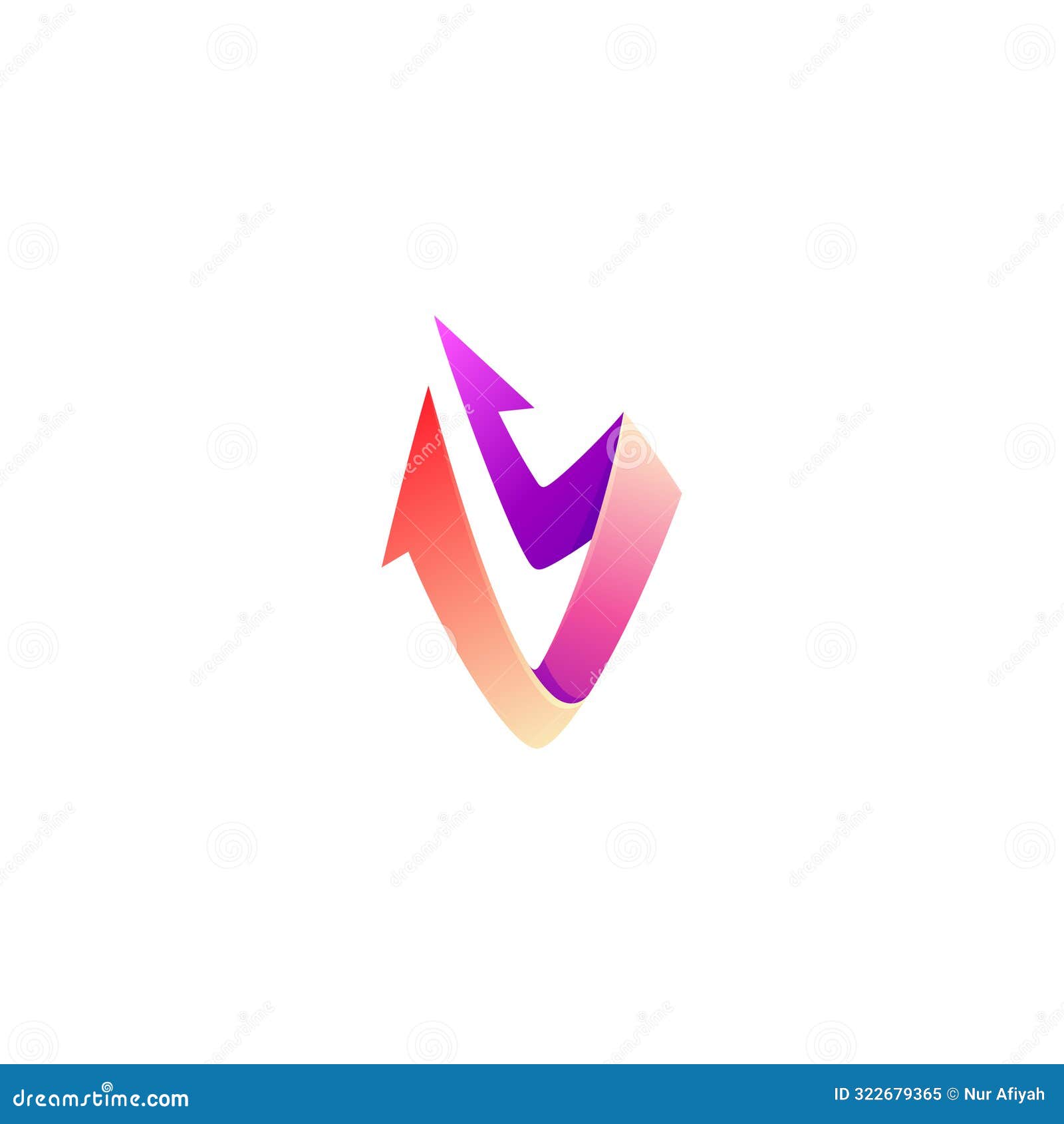 Symbol V Logo with Arrow Design Vector, Up Icons Stock Vector ...