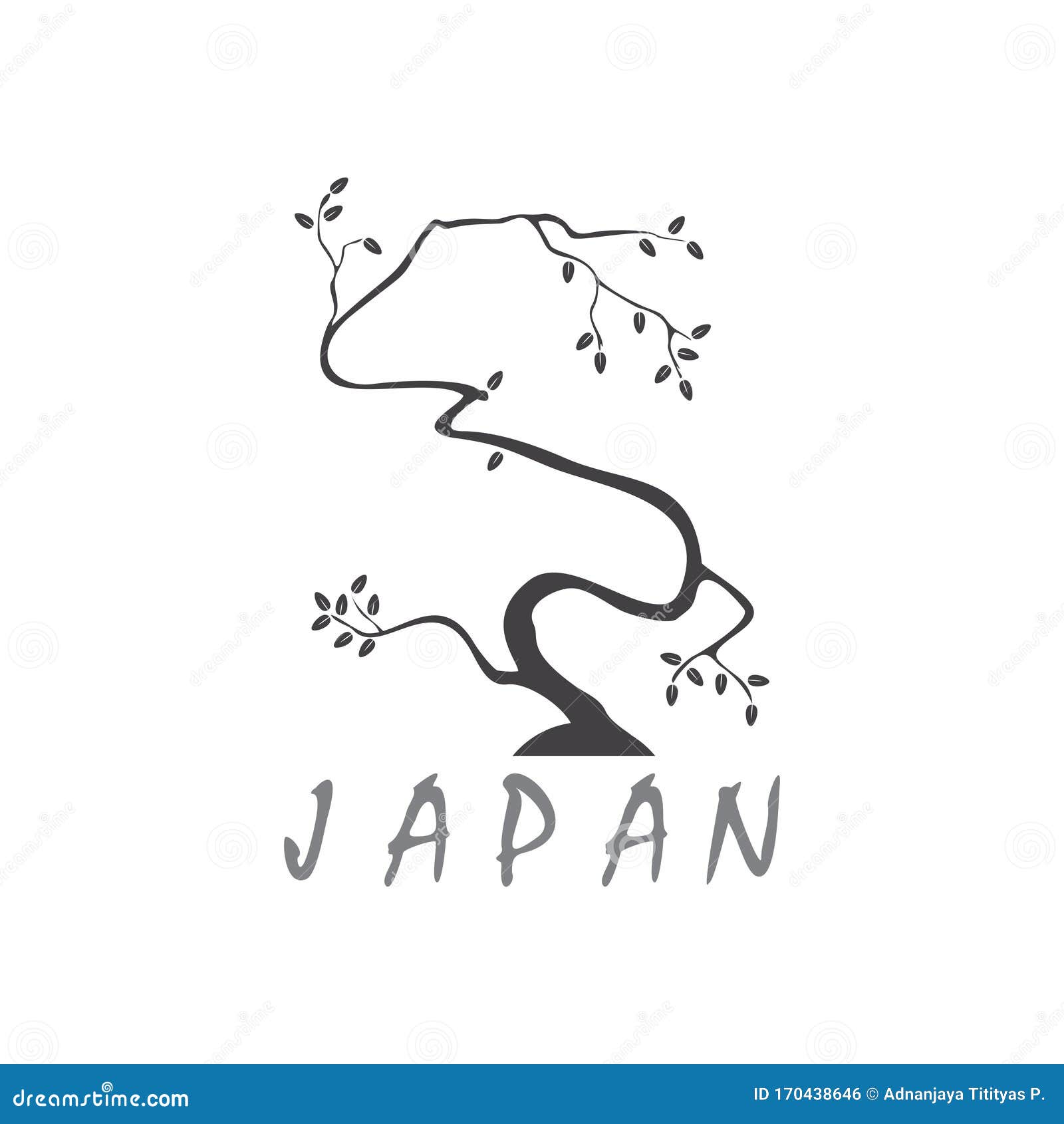 Symbol Vector of Simple Japan Bonsai Tree Hand Drawn Design Stock ...