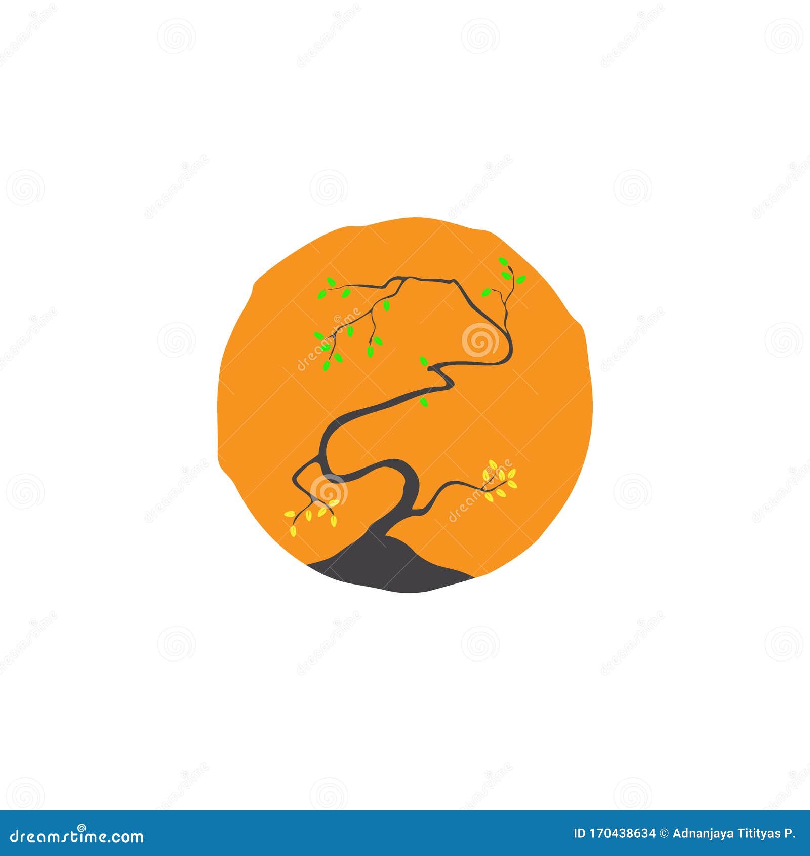 Symbol Vector of Simple Sun Tree Hand Drawn Design Stock Vector ...