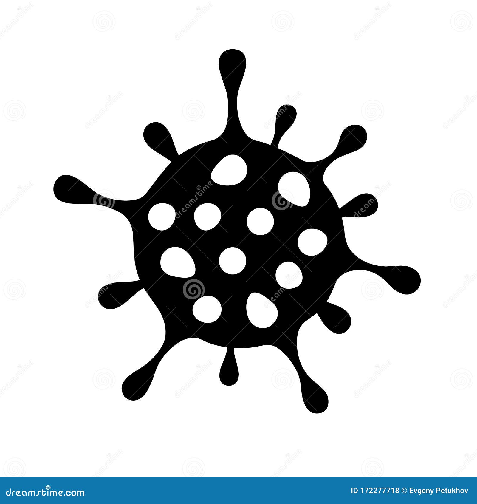 Symbol of Viruses, Germs, Bacteria Icon Isolated on a White Background ...