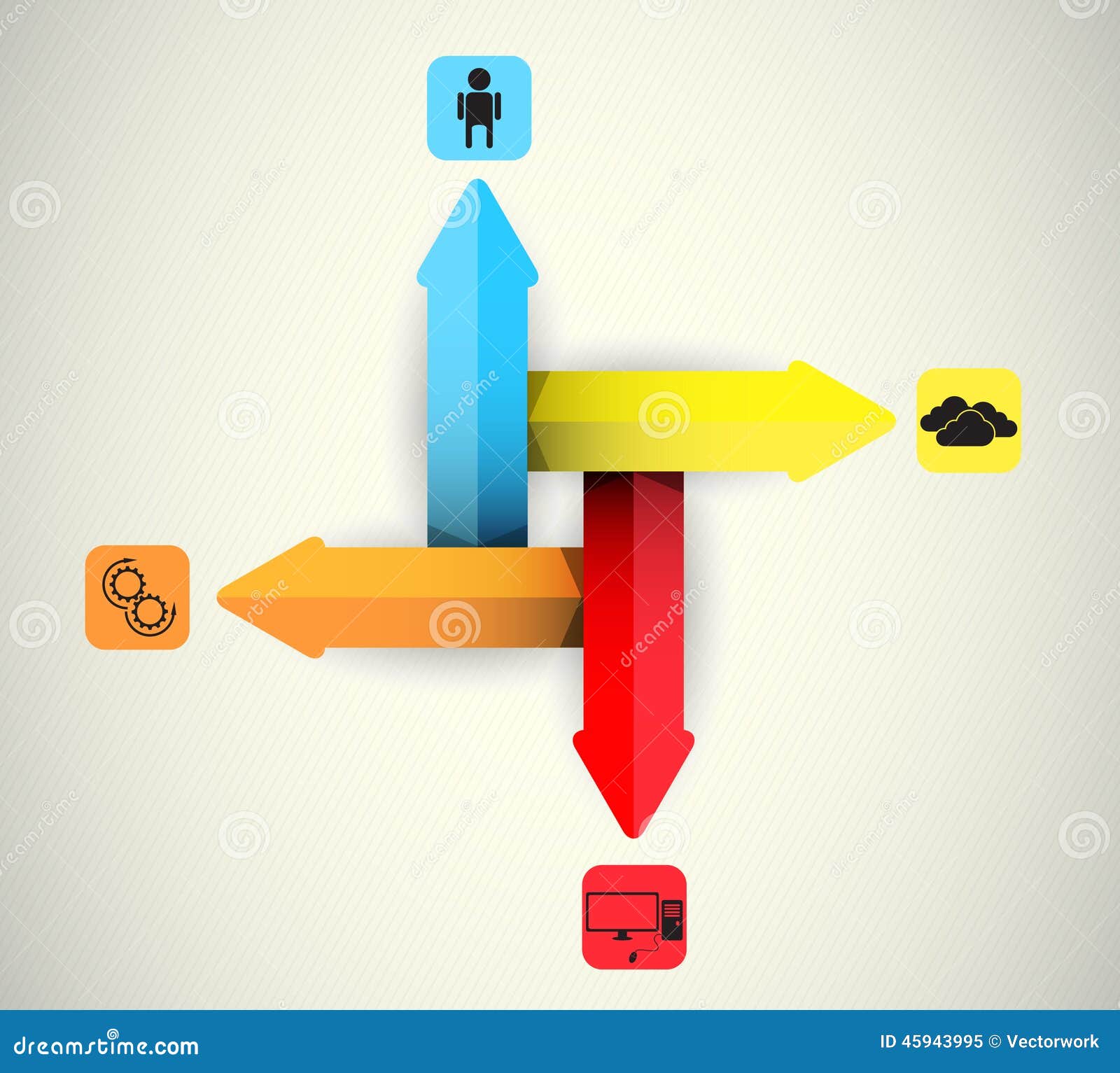 Symbol of the 4 Volume Arrows Stock Vector - Illustration of idea ...