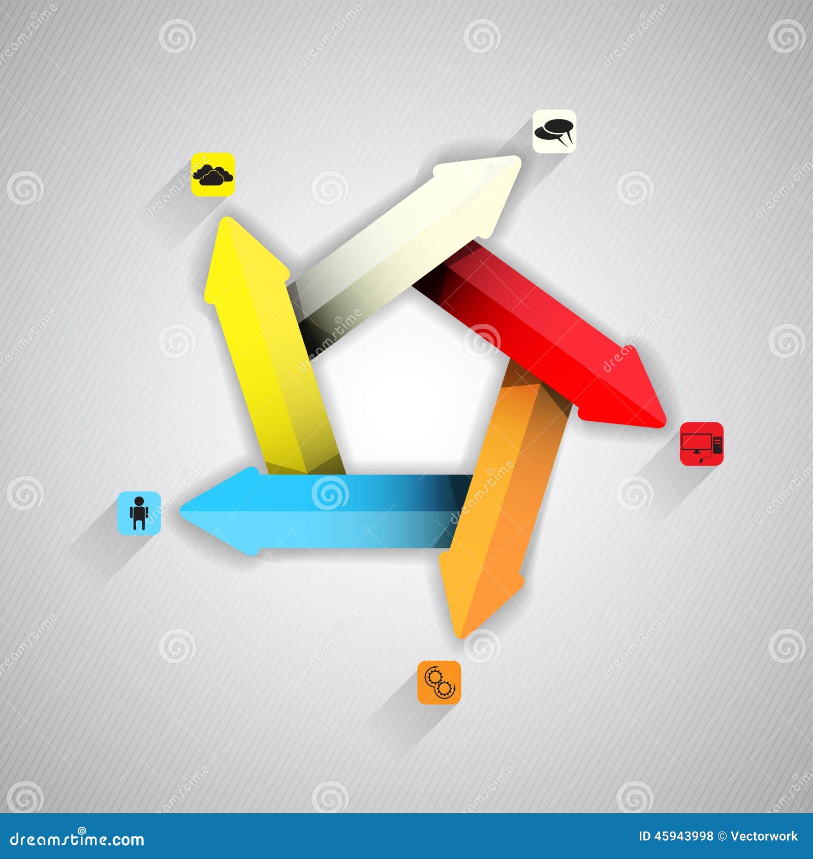Symbol of the 5 Volume Arrows Stock Illustration - Illustration of ...