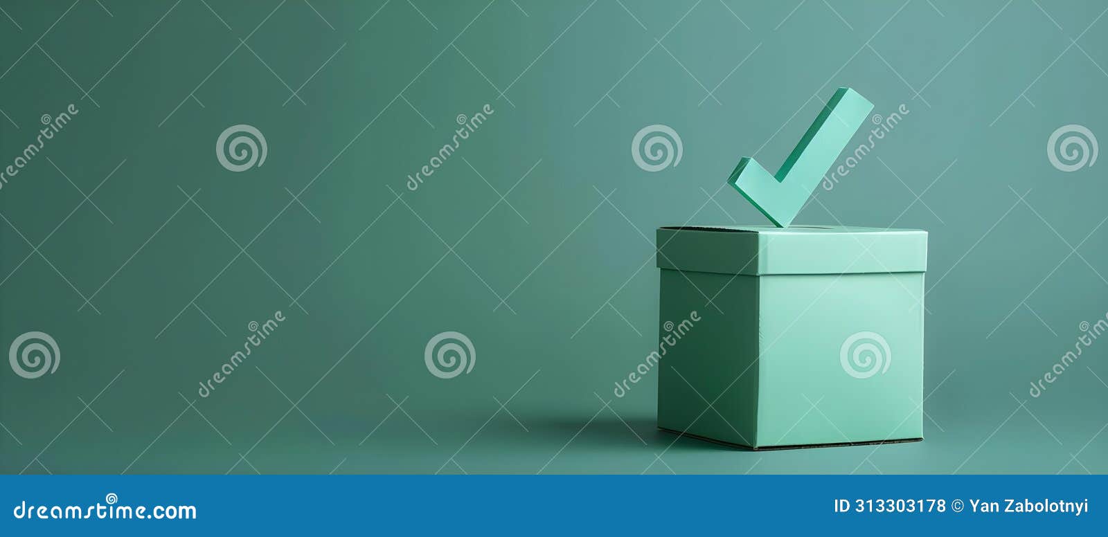 Symbol of Voting and Approval: Green Checkmark in a Box. Concept ...