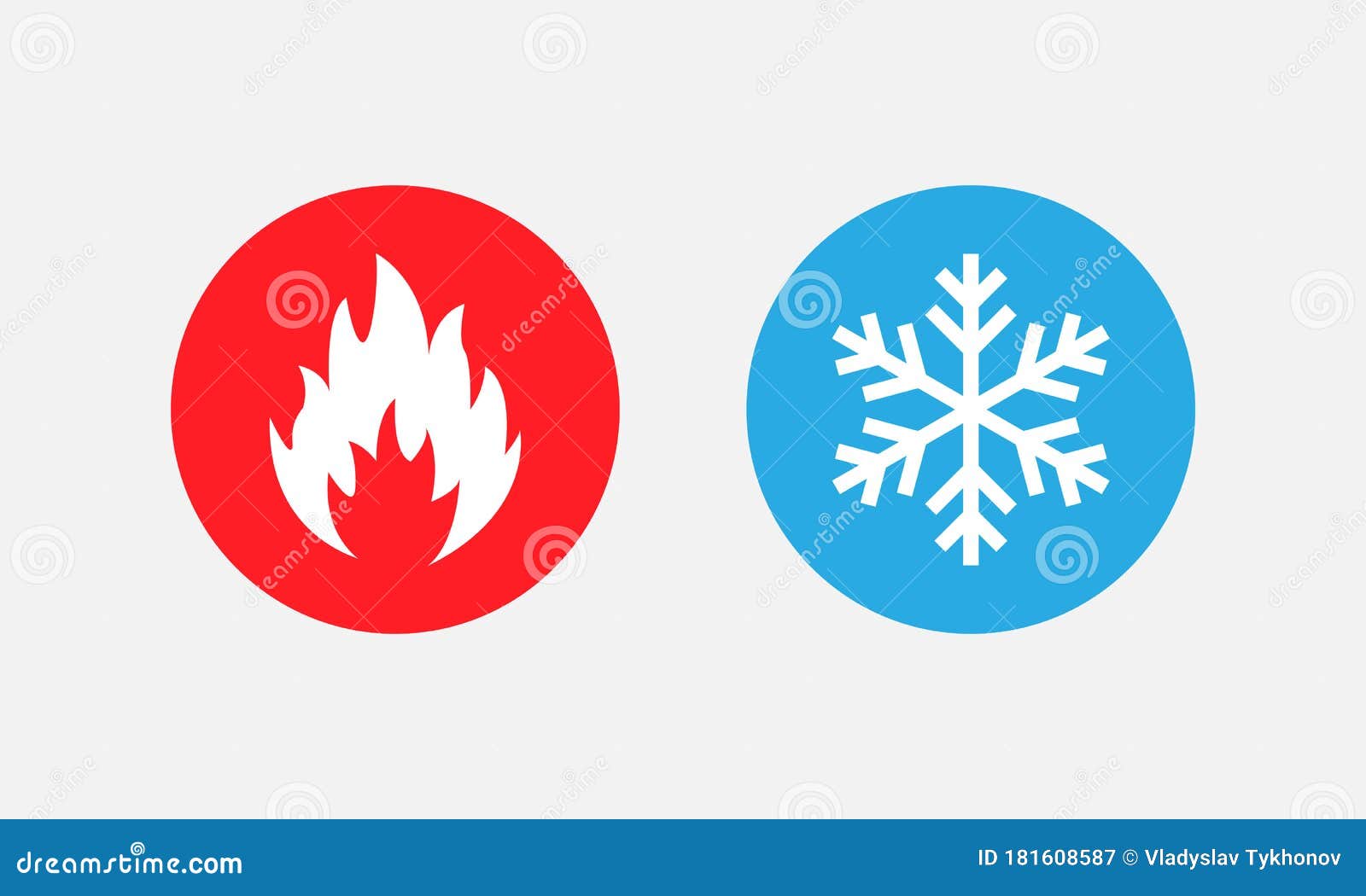 Symbol of Warmth and Cold. Heat and Cold Sign. Vector EPS 10 Stock ...