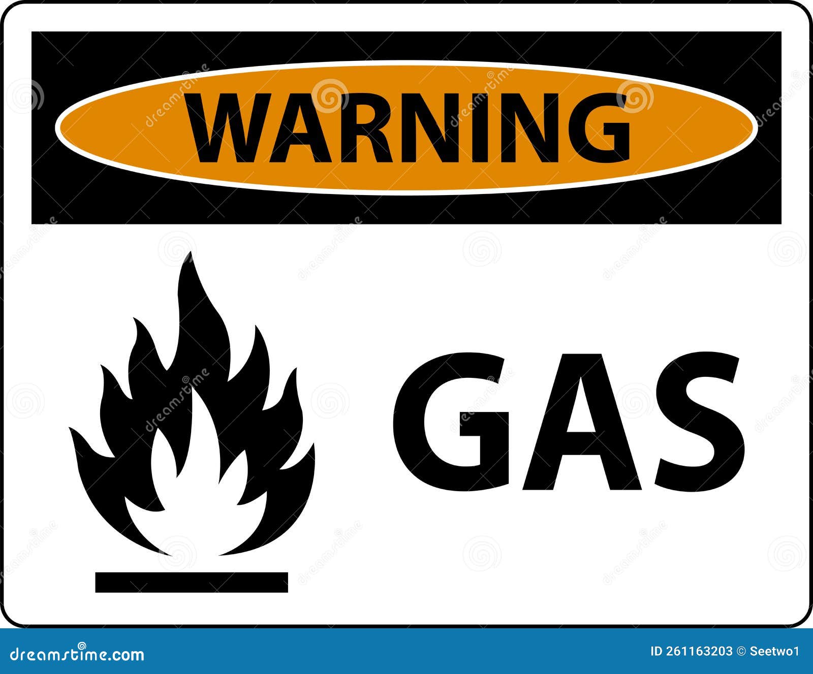 Symbol Warning Sign Gas on White Background Stock Vector - Illustration ...