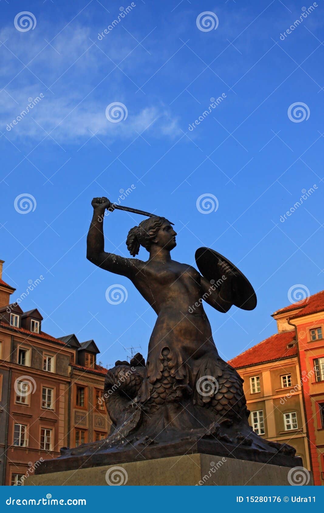 Symbol of Warsaw stock photo. Image of poland, relaxation - 15280176
