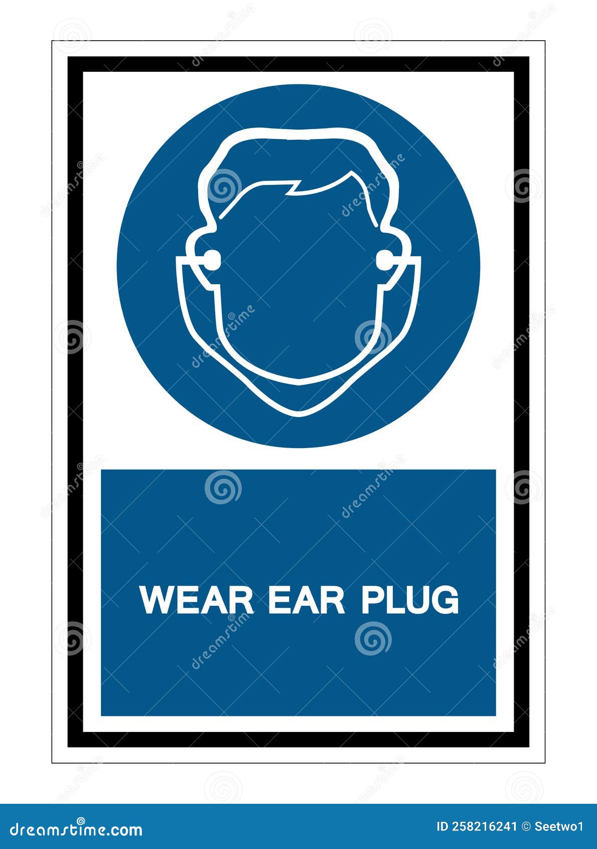 Symbol Wear Ear Plug Sign Isolate on White Background,Vector ...