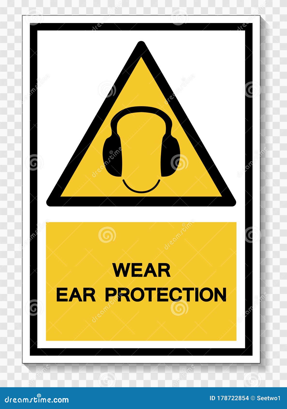 Symbol Wear Ear Protection Sign Isolate on White Background,Vector ...