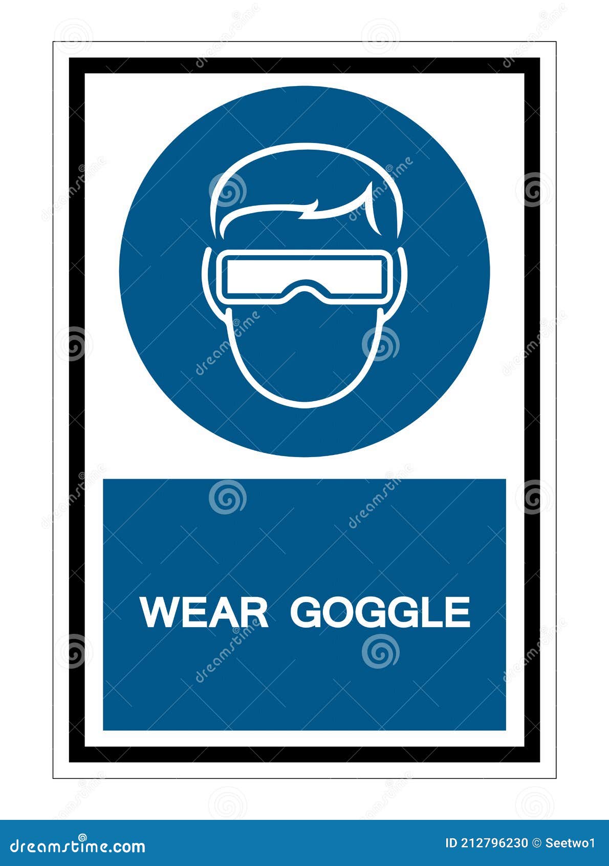 Symbol Wear Goggles Sign Isolate on White Background Stock Vector ...