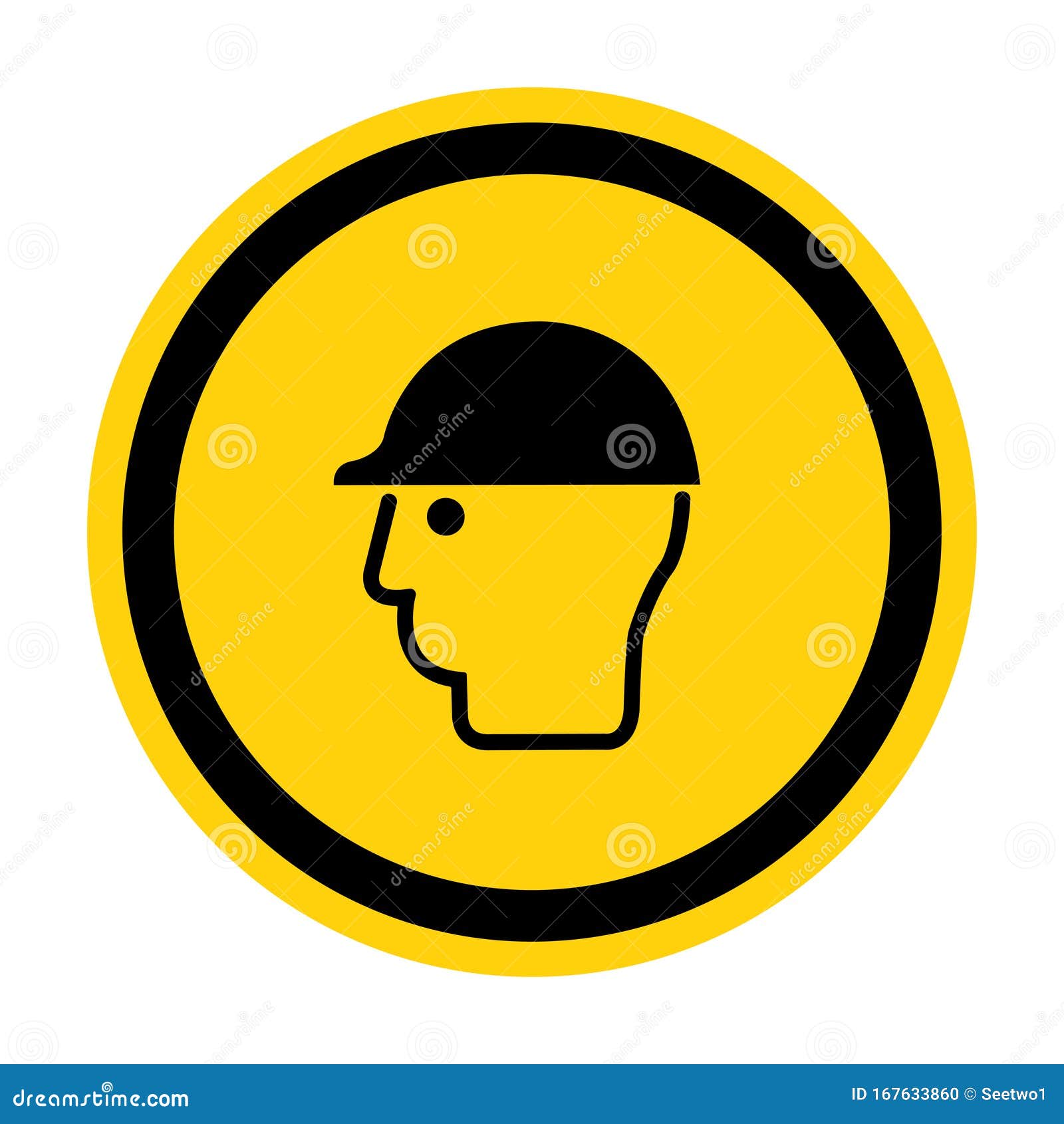 Symbol Wear Head Protection Isolate on White Background,Vector ...