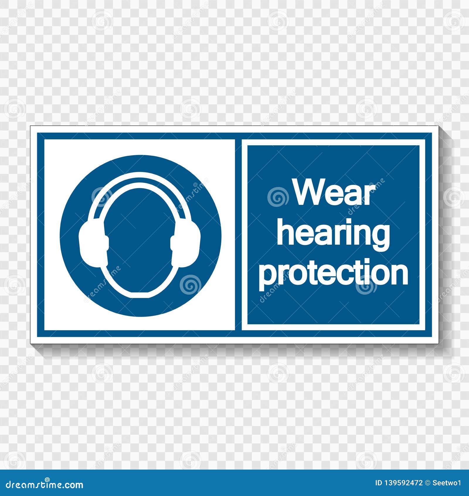 Symbol Wear Hearing Protection on Transparent Background Stock Vector ...