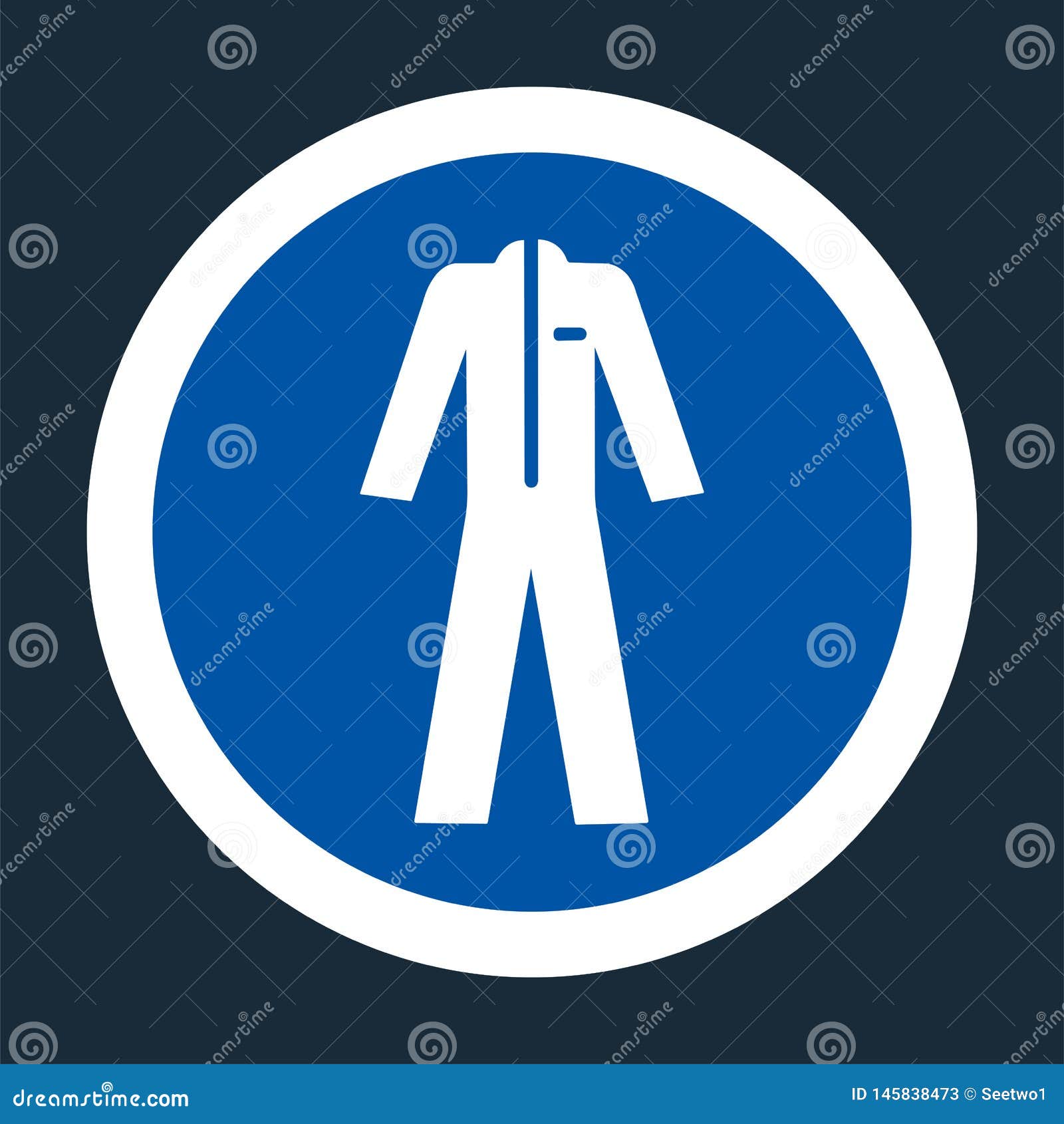 Symbol Wear ProtectIve Clothing on Black Background,Vector Llustration ...