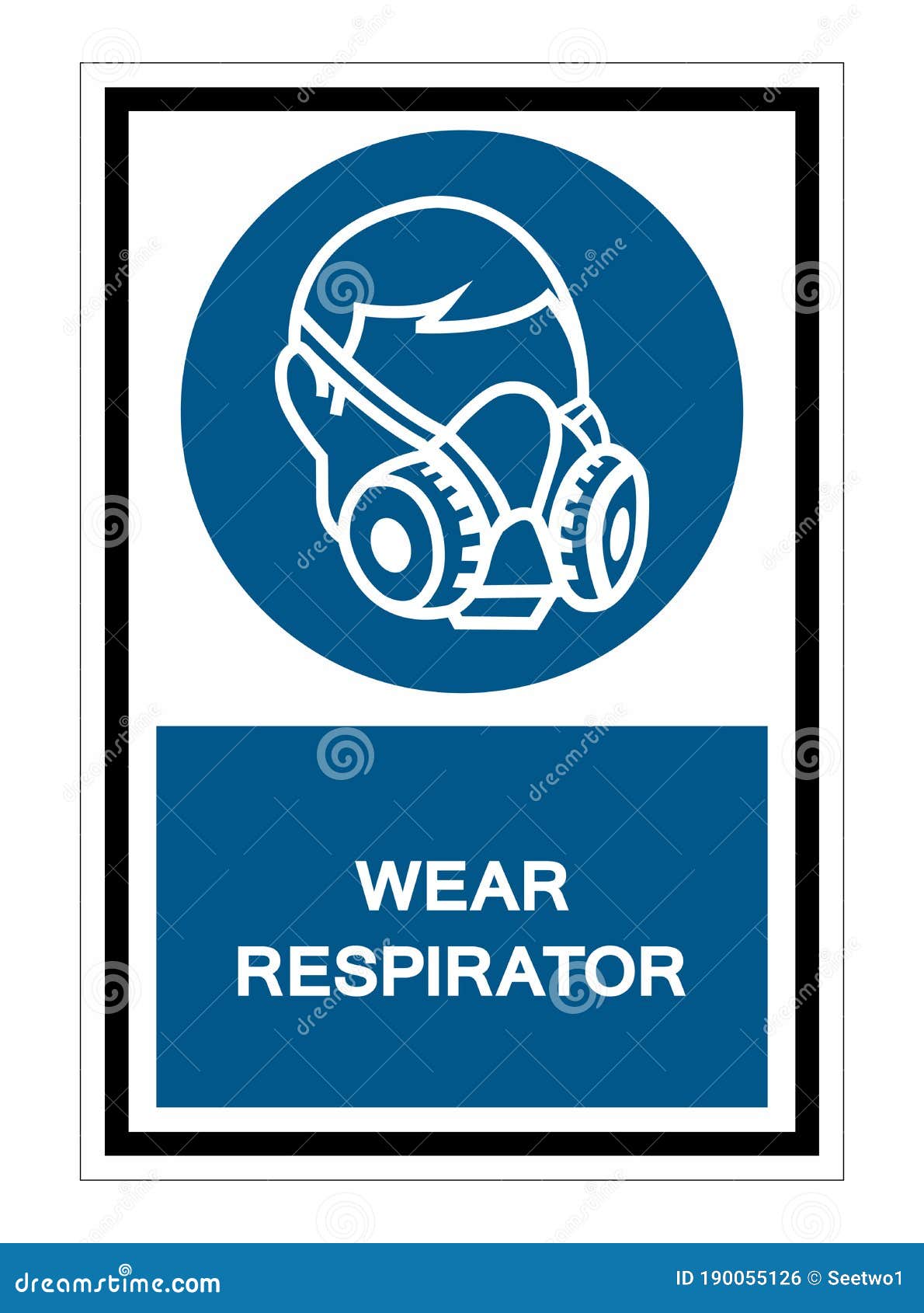 Symbol Wear Respirator Sign Isolate on White Background,Vector ...