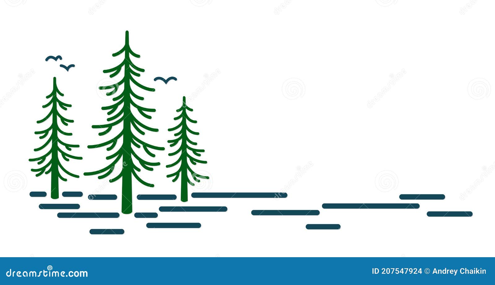 Symbol of Winter Forest with Bird Flight. Stock Vector - Illustration ...