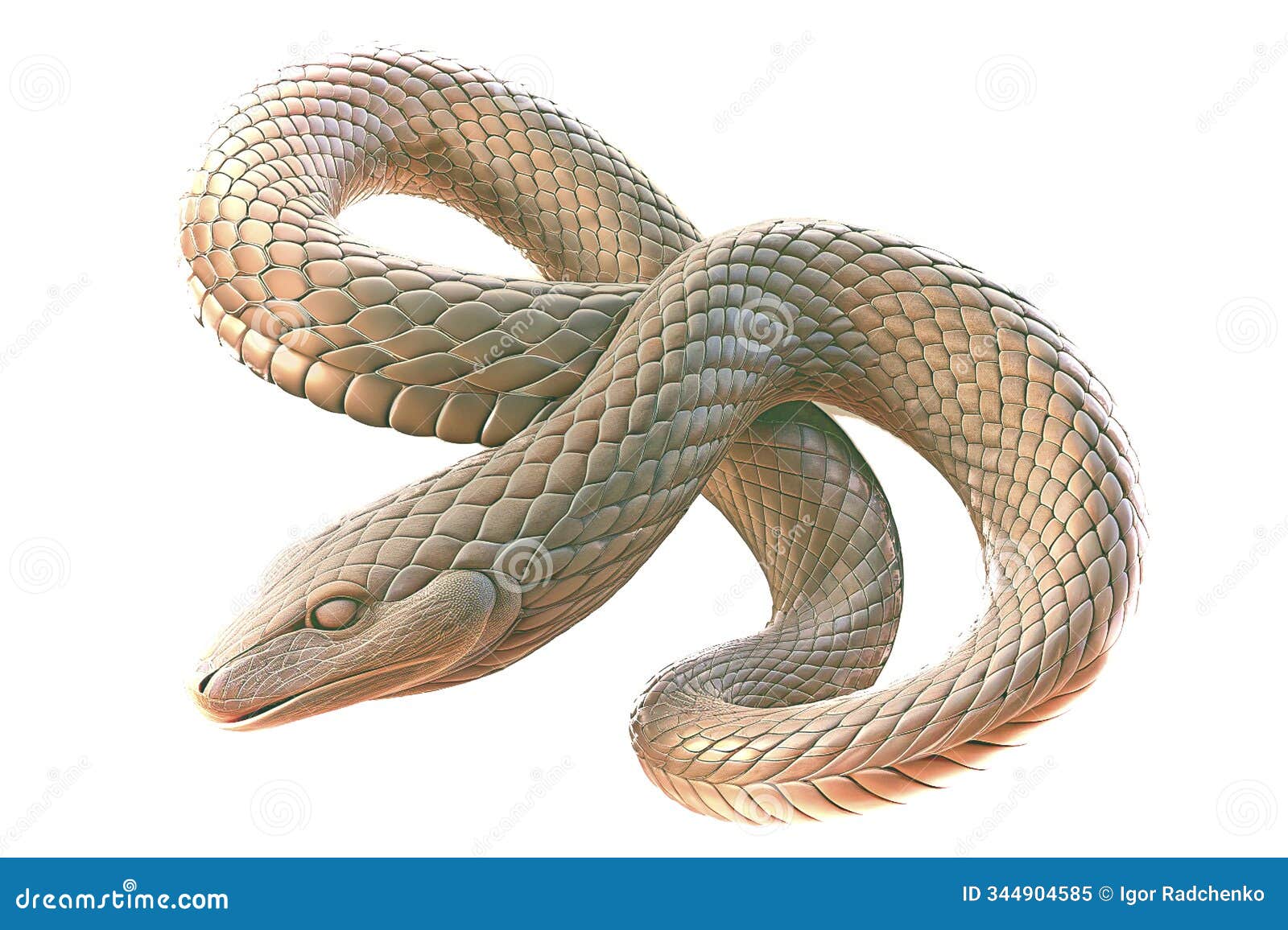 Symbol of Wisdom. Mystical Pale Pink Snake with Scales Stock ...
