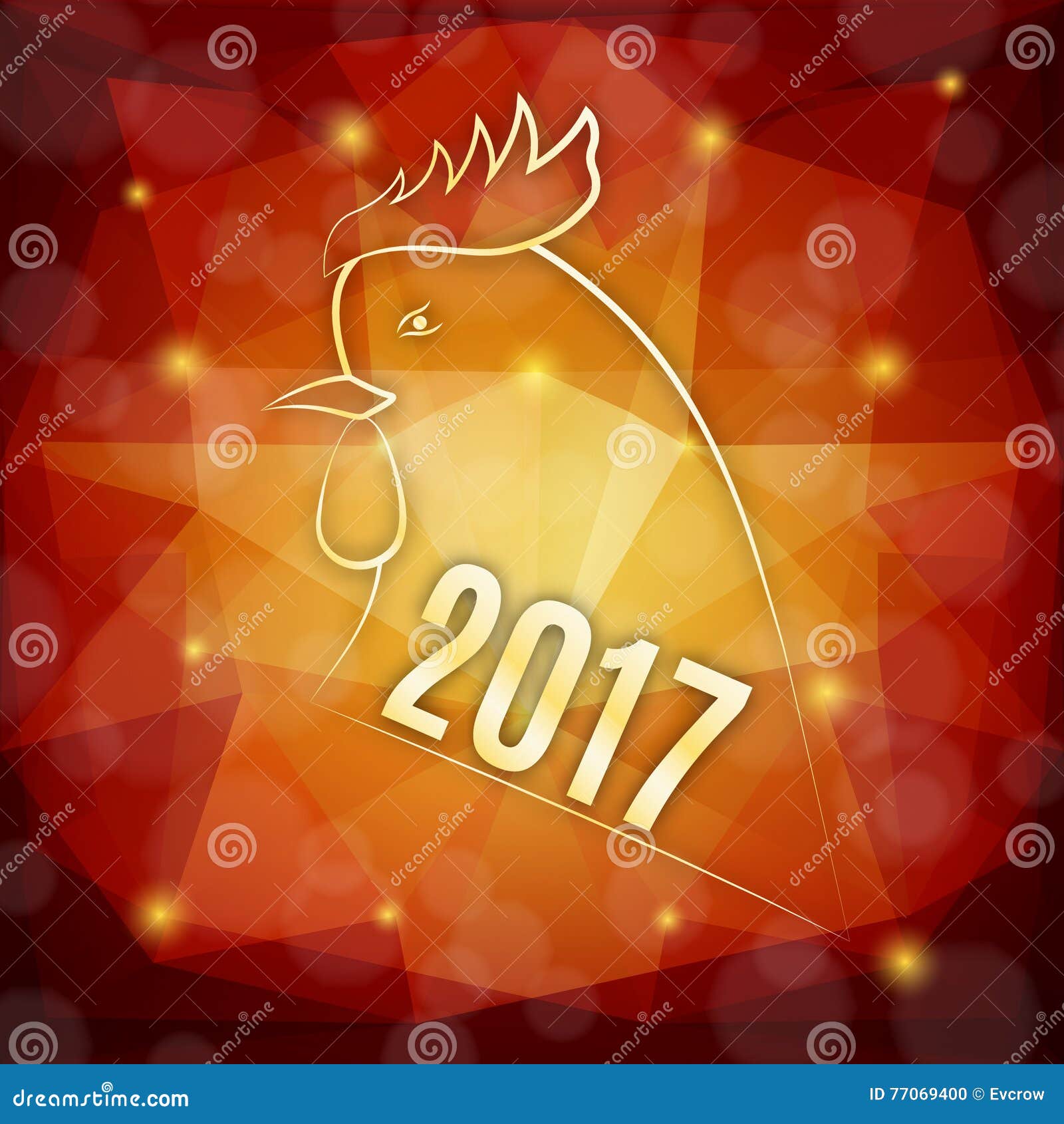 Symbol of 2017 year stock vector. Illustration of christmas - 77069400