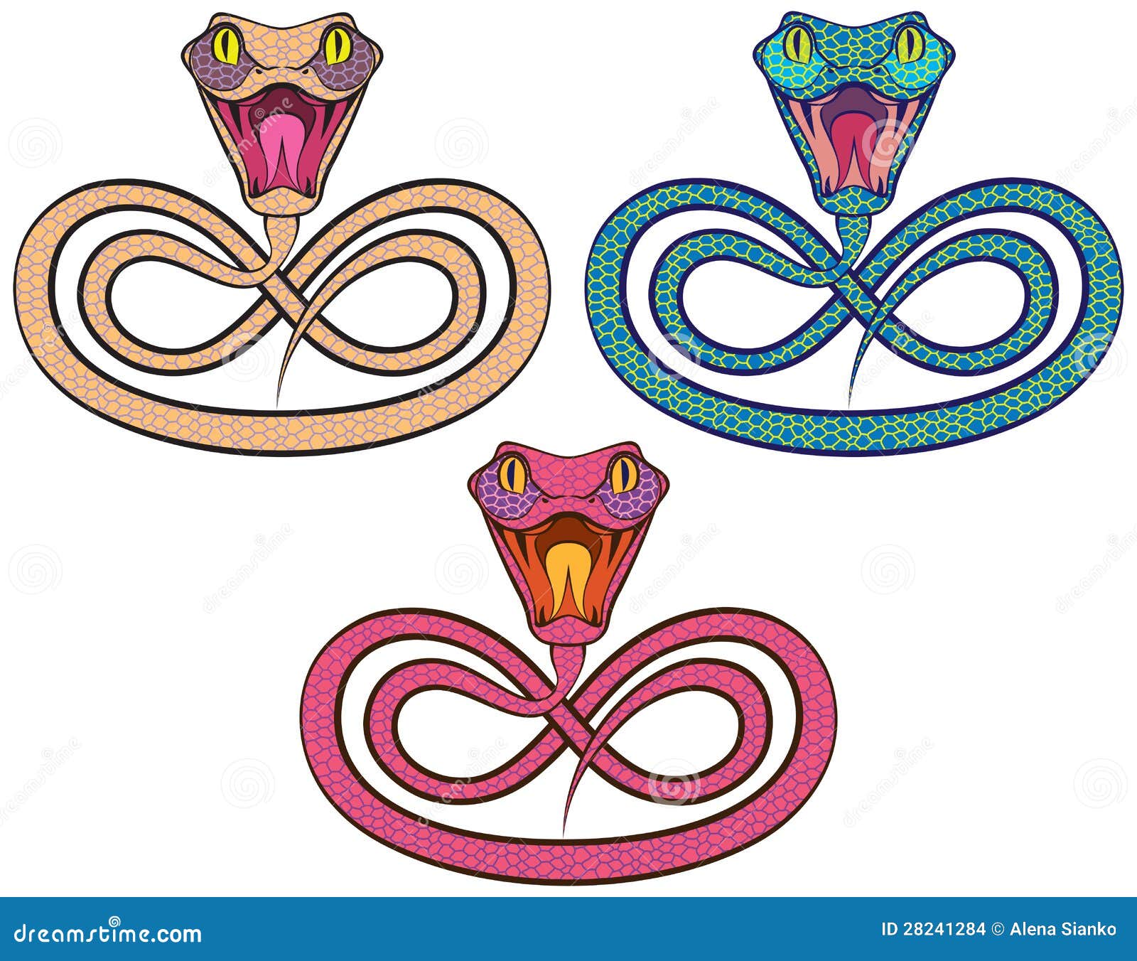 Symbol of the Year - a Snake. Color Image Stock Vector - Illustration ...