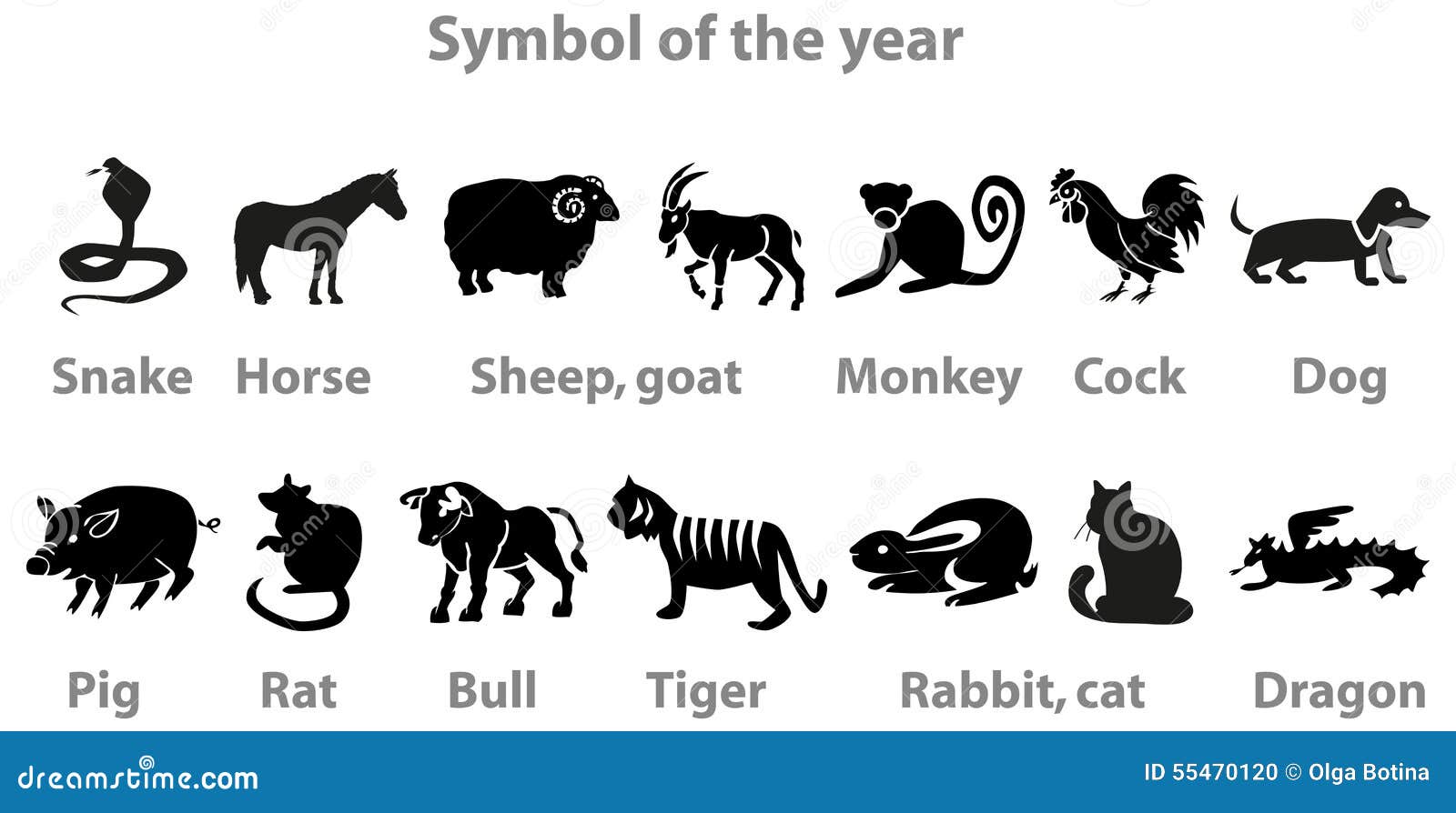 Symbol of the year stock vector. Illustration of tiger - 55470120