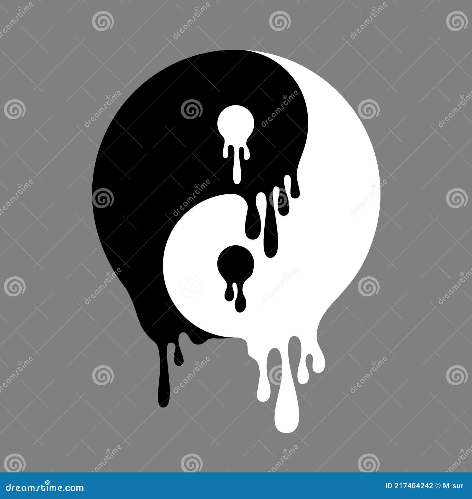 Symbol of Yin and Yang is Melting and Liquefying Stock Vector ...