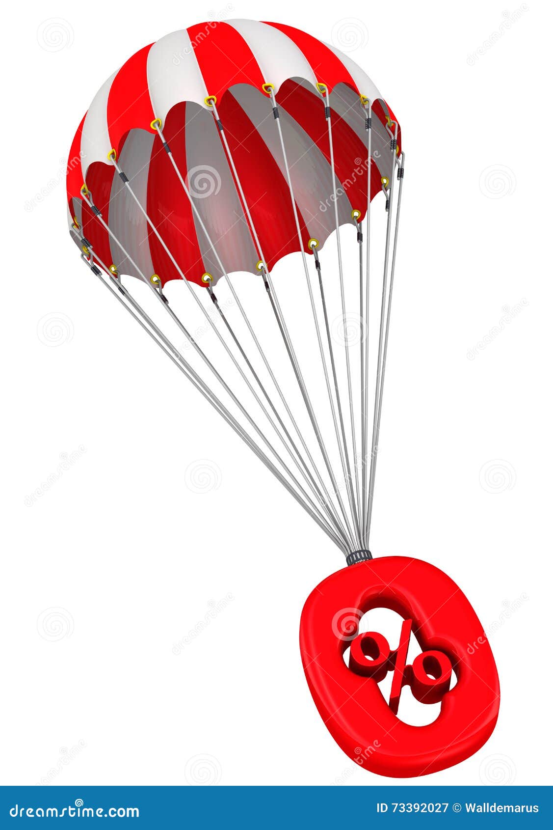 Symbol of Zero Percent on a Parachute Stock Illustration - Illustration ...