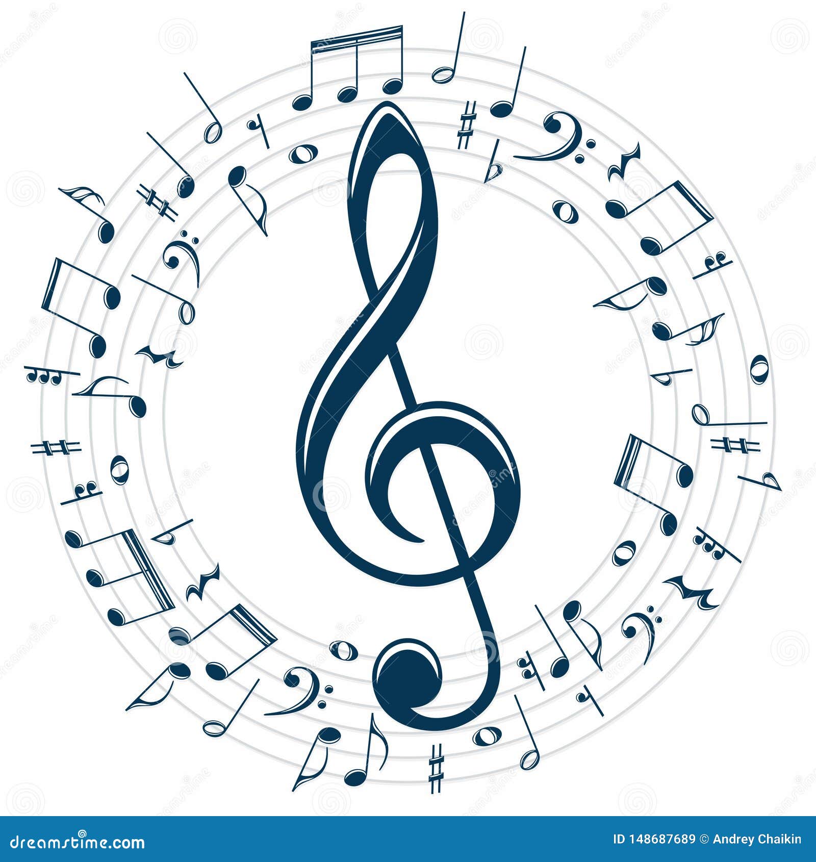 Symbole Avec Des Notes De Musique Illustration de Vecteur ...