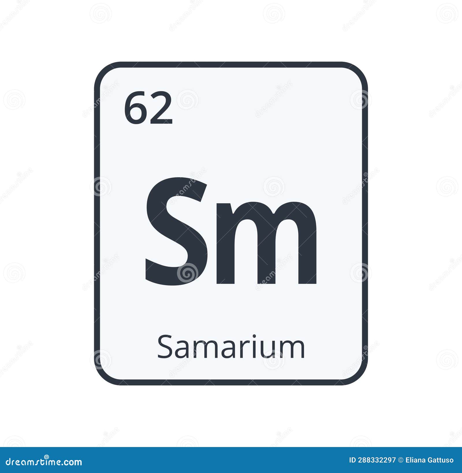 Symbole chimique samarium. illustration de vecteur. Illustration du ...