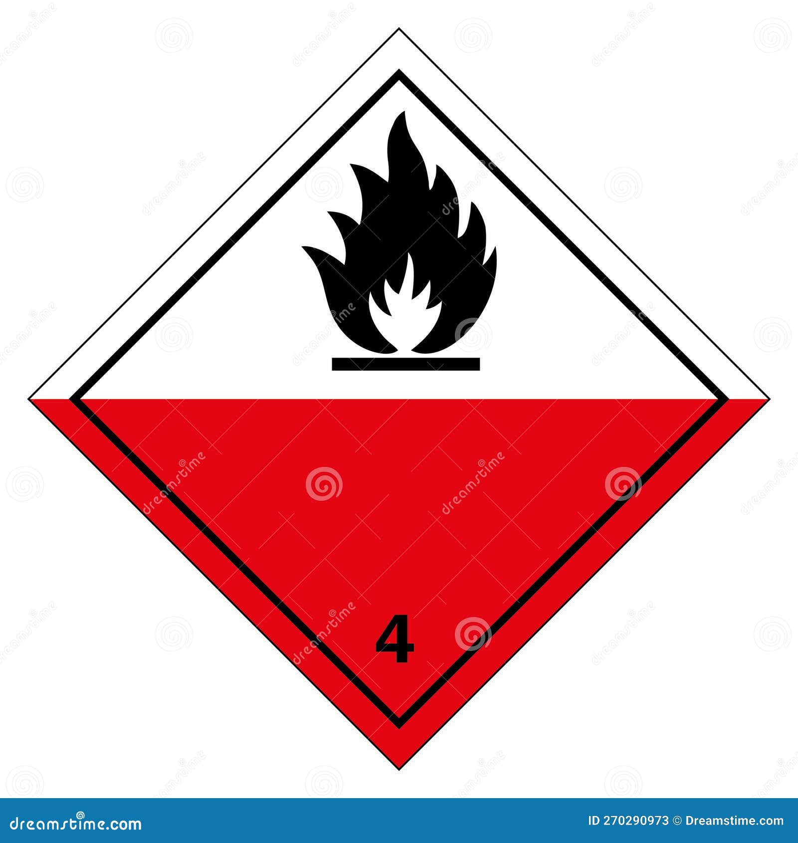 Symbole Classe 4 : Solides Inflammables. Illustration Vectorielle ...