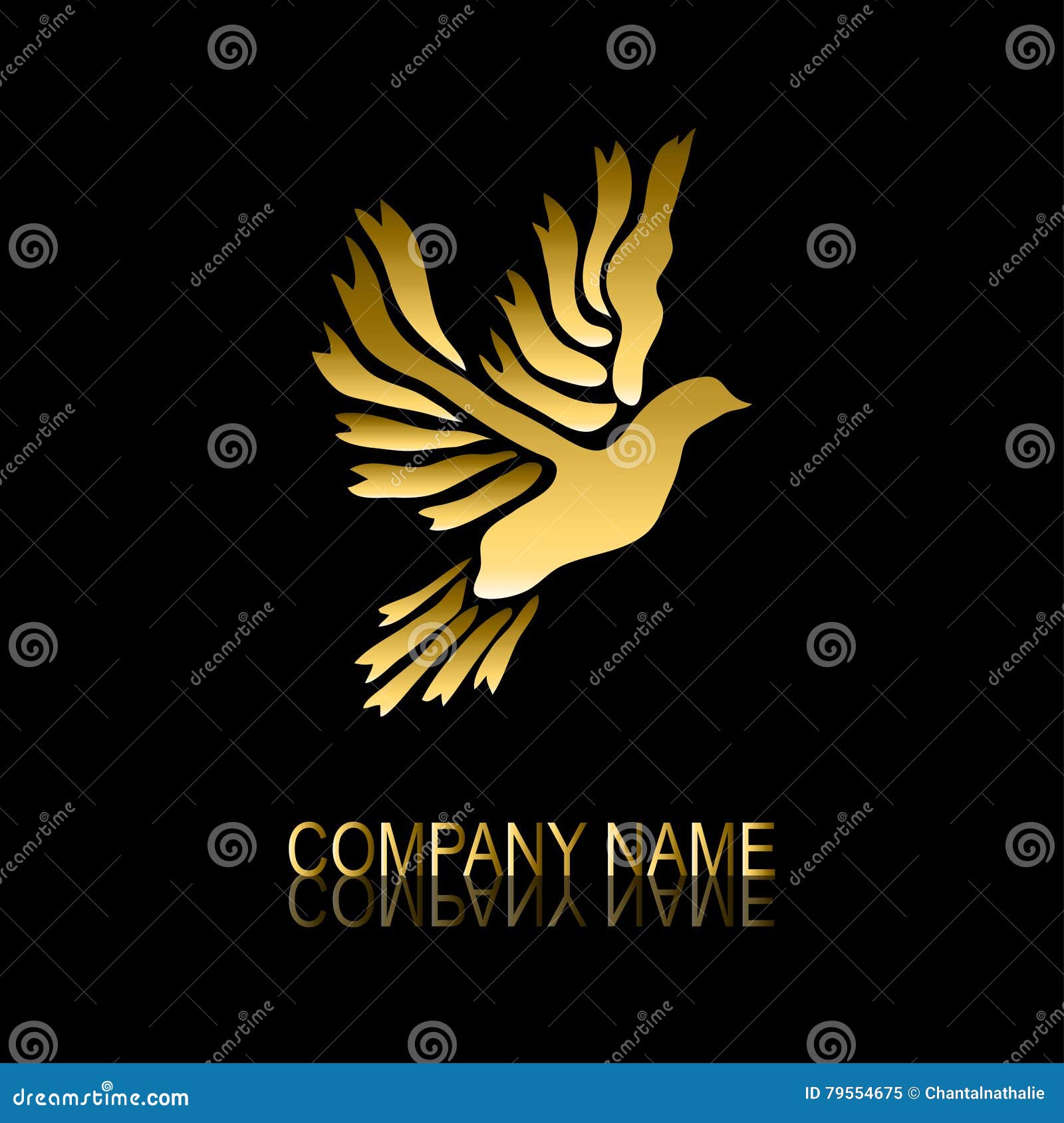 Symbole d'or de colombe illustration de vecteur. Illustration du ...