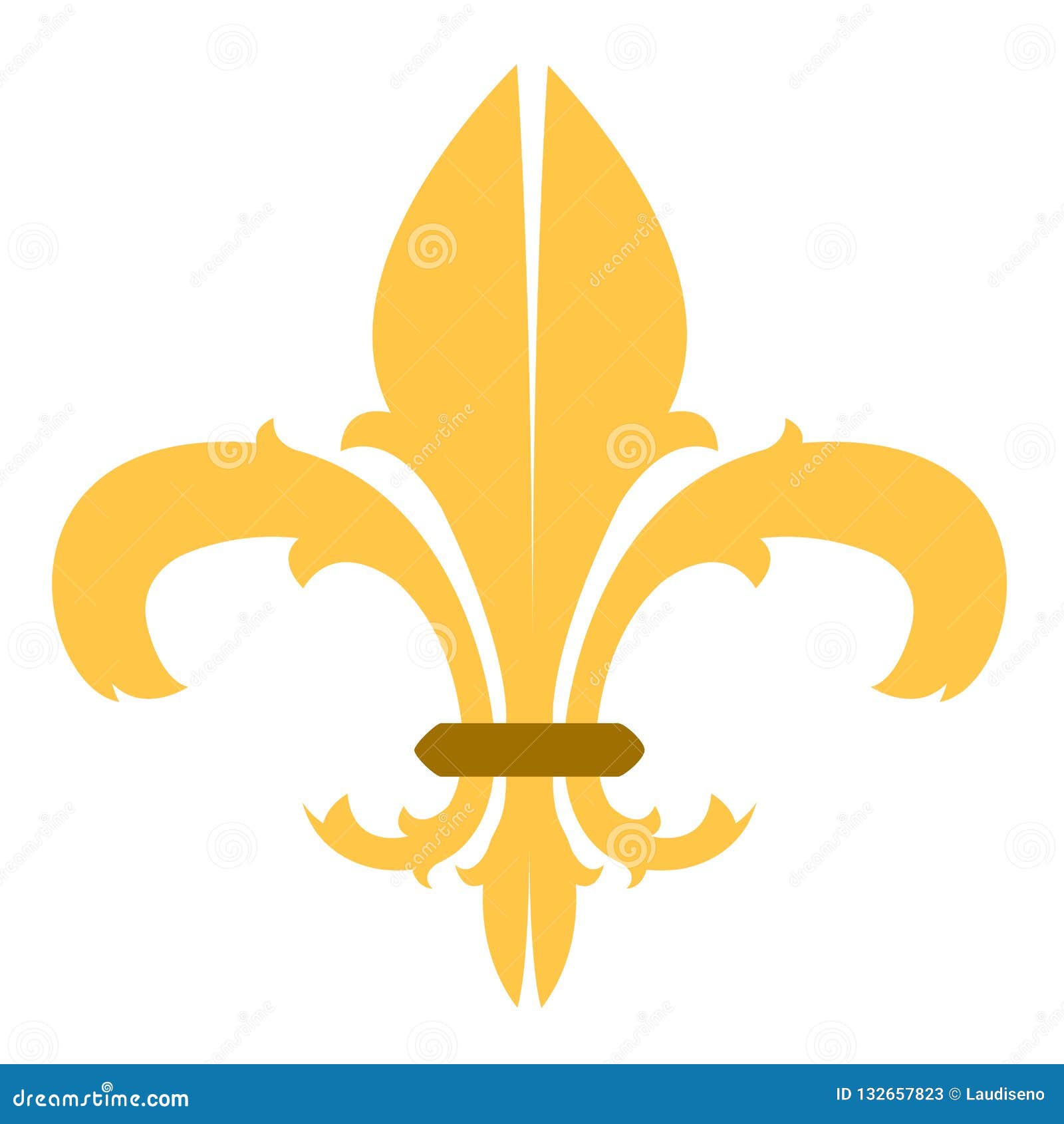 Symbole D'or De Fleur De Lys Illustration de Vecteur - Illustration du ...
