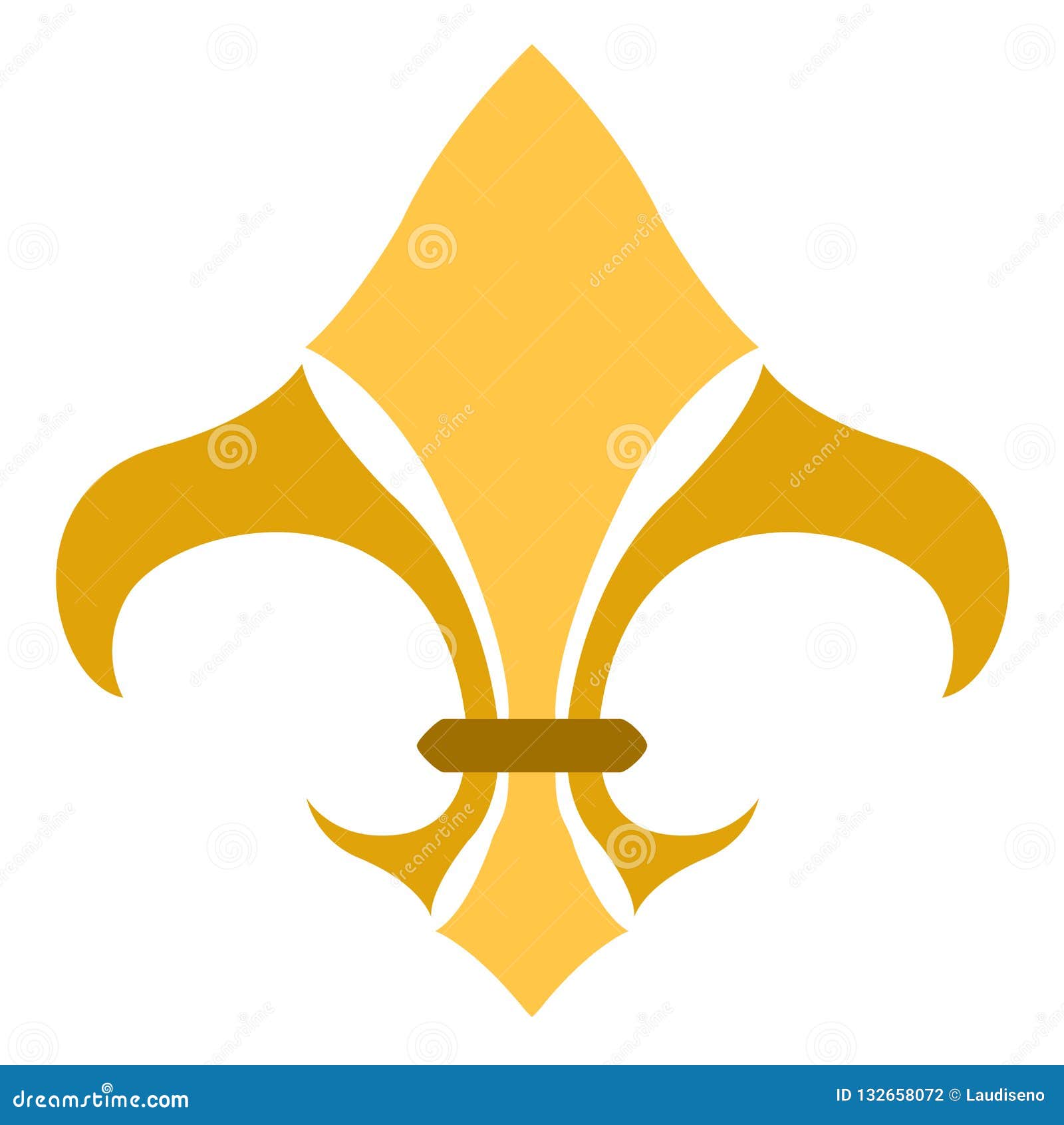 Symbole D'or De Fleur De Lys Illustration de Vecteur - Illustration du ...