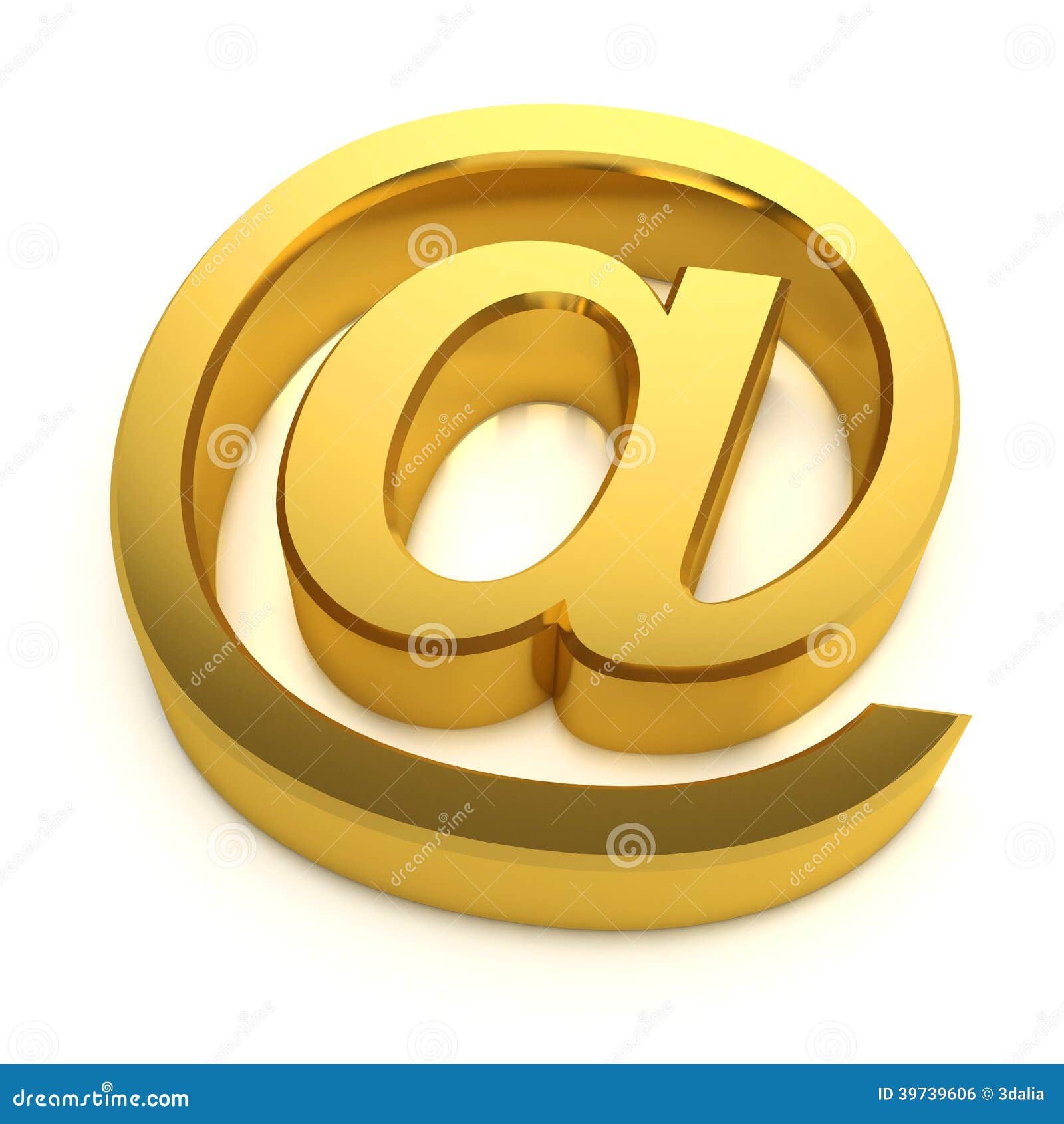 Symbole d'or de l'email 3d illustration stock. Illustration du courriel ...