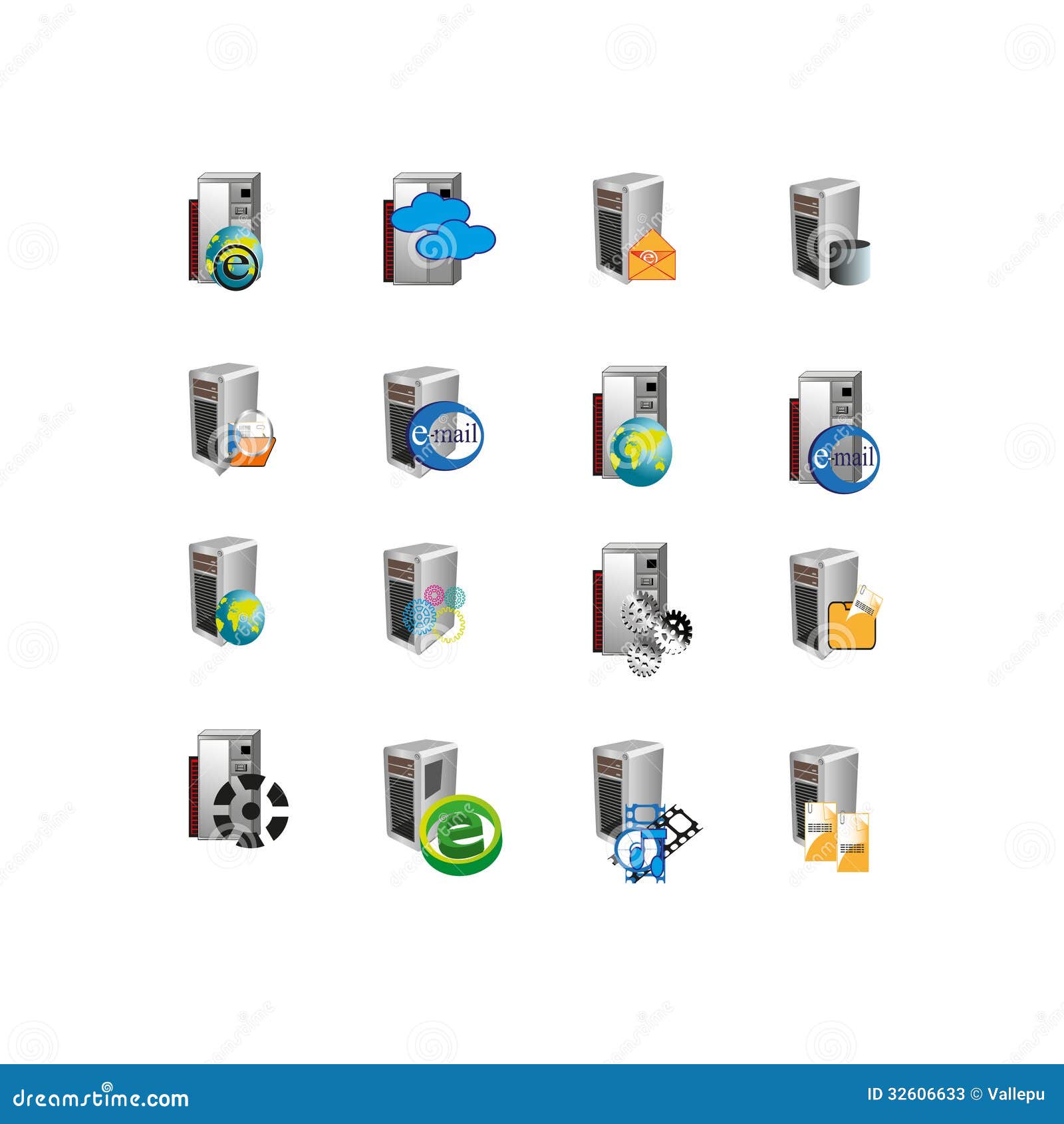 Symbole D'icône De Web Server De Collection Illustration de Vecteur ...