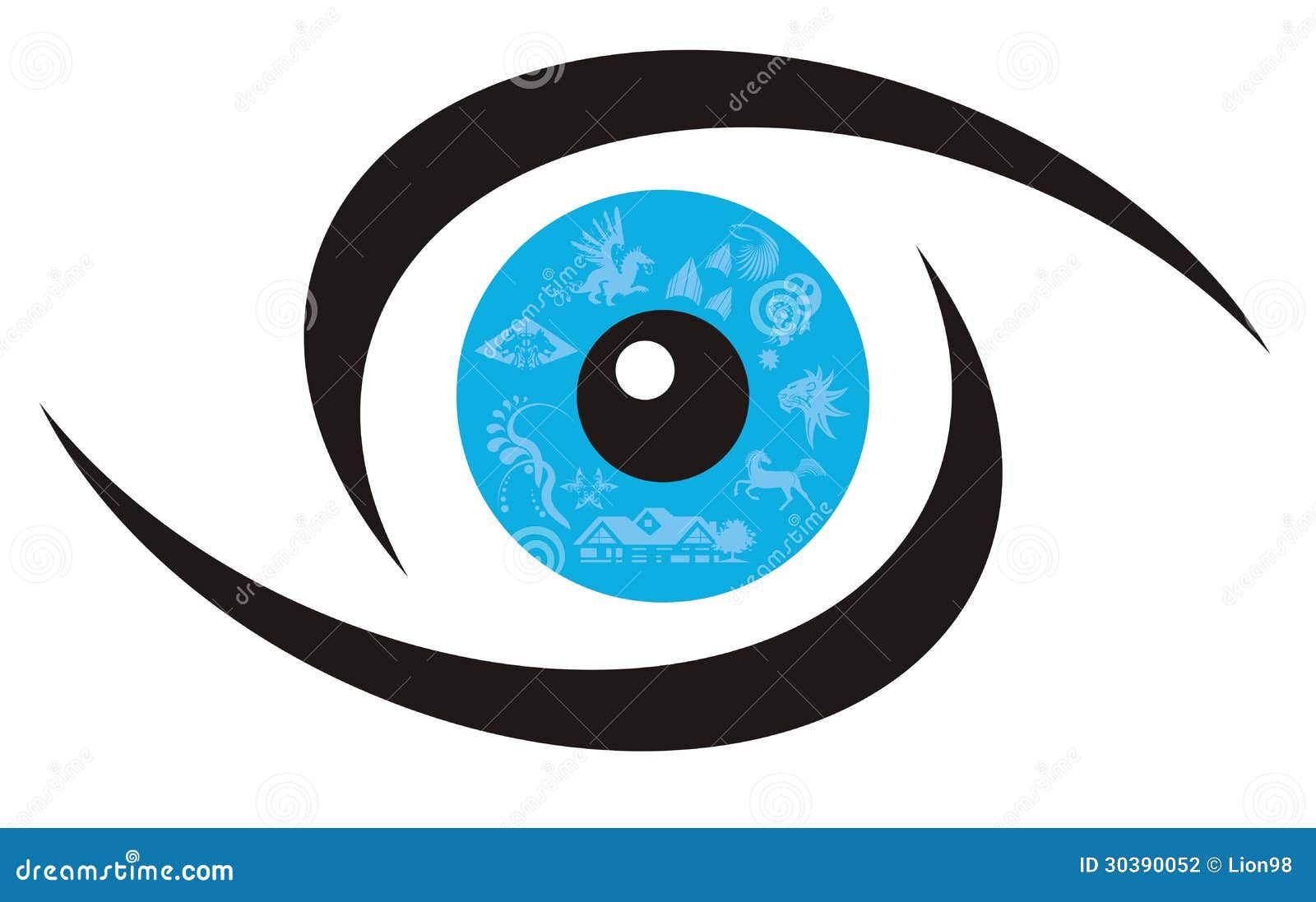 Symbole d'oeil illustration de vecteur. Illustration du tête - 30390052