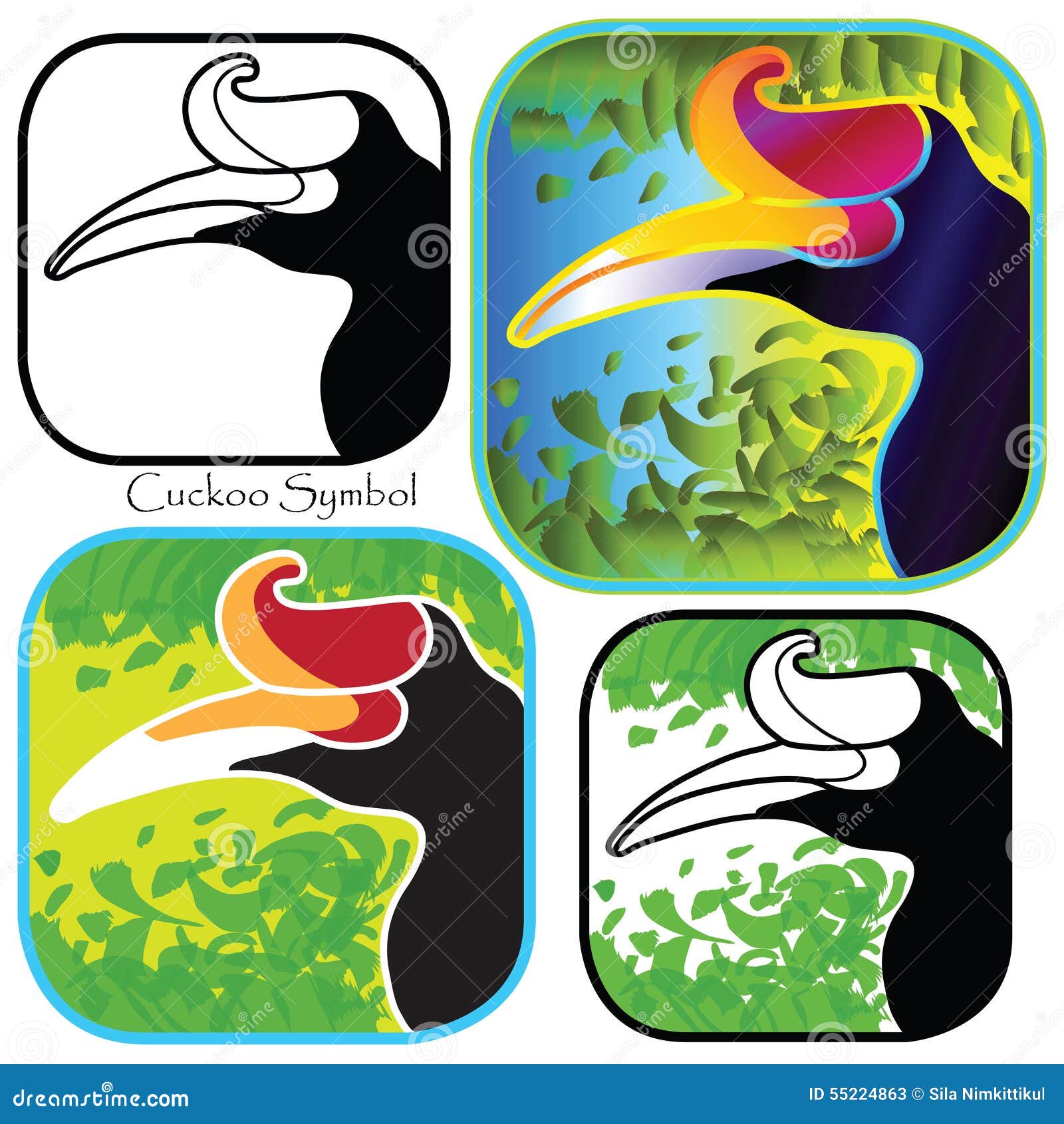 Symbole d'oiseau de coucou illustration de vecteur. Illustration du ...