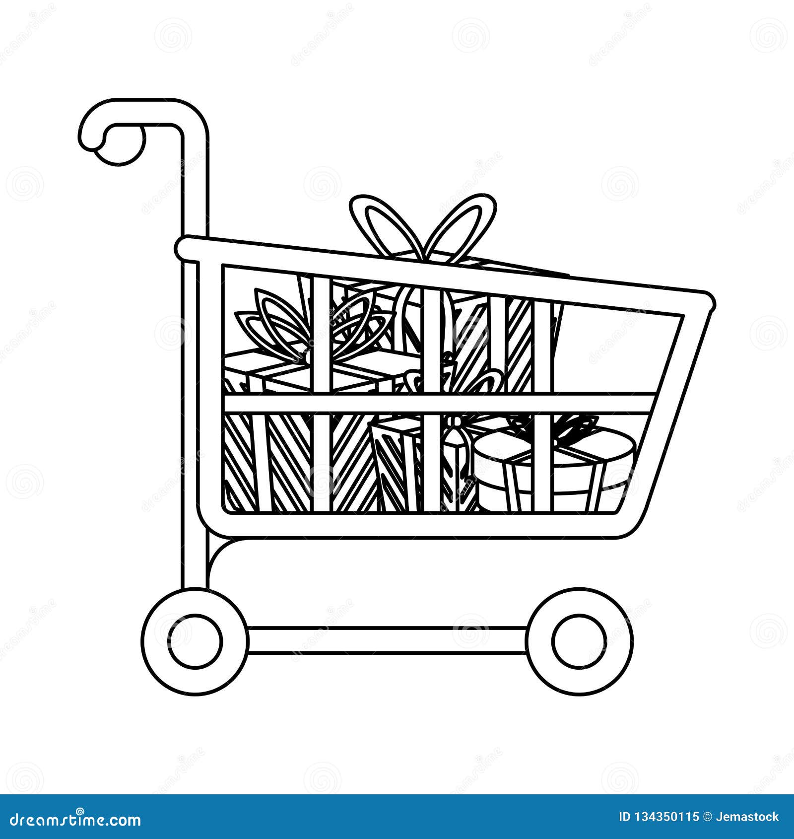 Symbole De Caddie En Noir Et Blanc Illustration de Vecteur ...