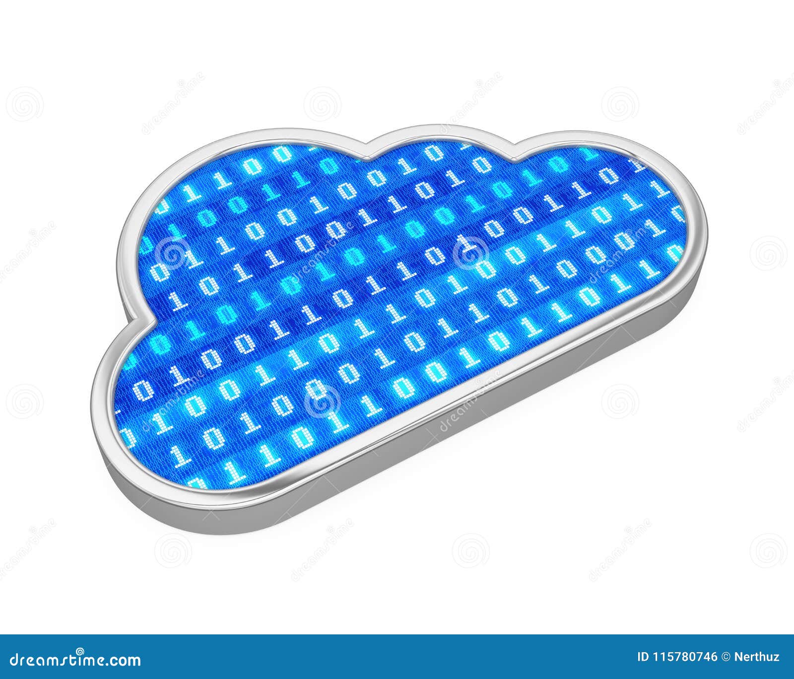 Symbole De Calcul De Nuage Avec Le Code Binaire D'isolement ...