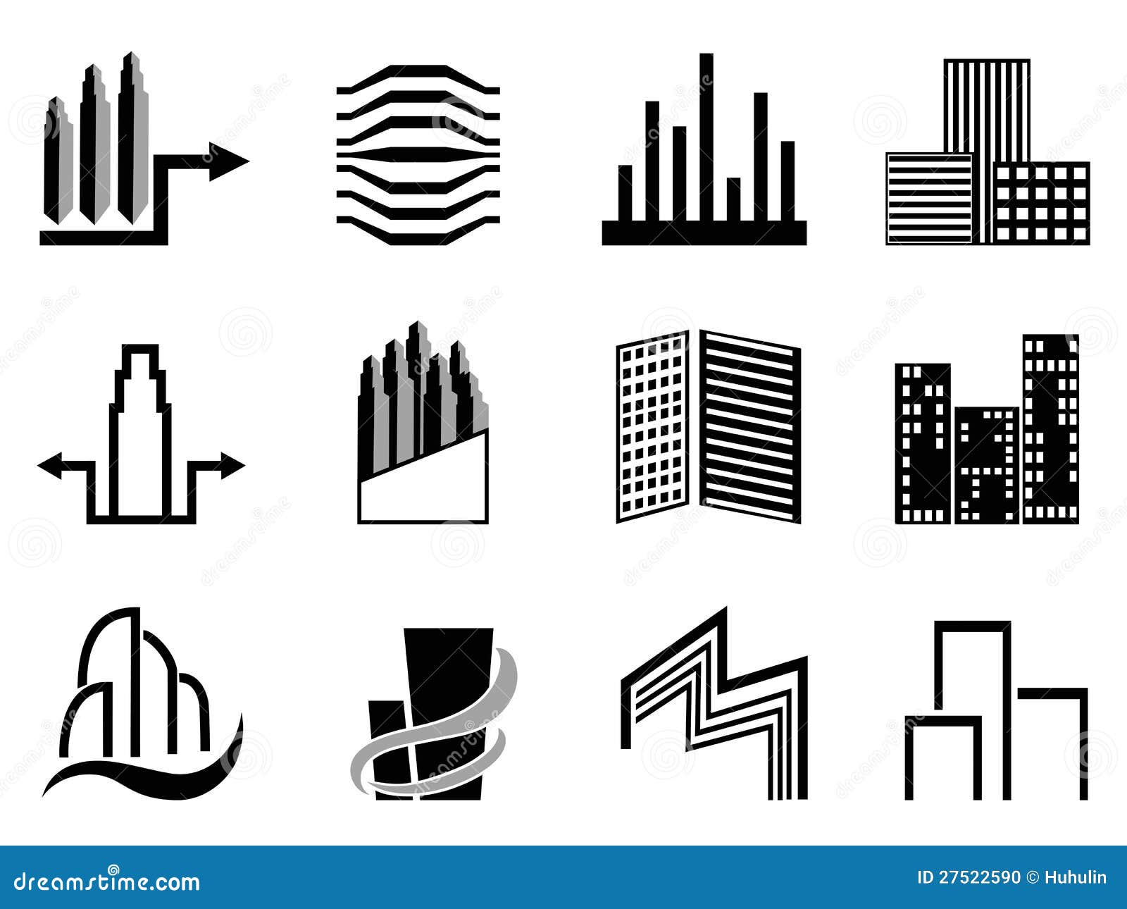 Symbole De Constructions D'immeubles Et De Ville Illustration de ...